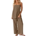 AJGRHE Womens 2 Piece Linen Set Summer Travel Beach Vacation Outfit ...