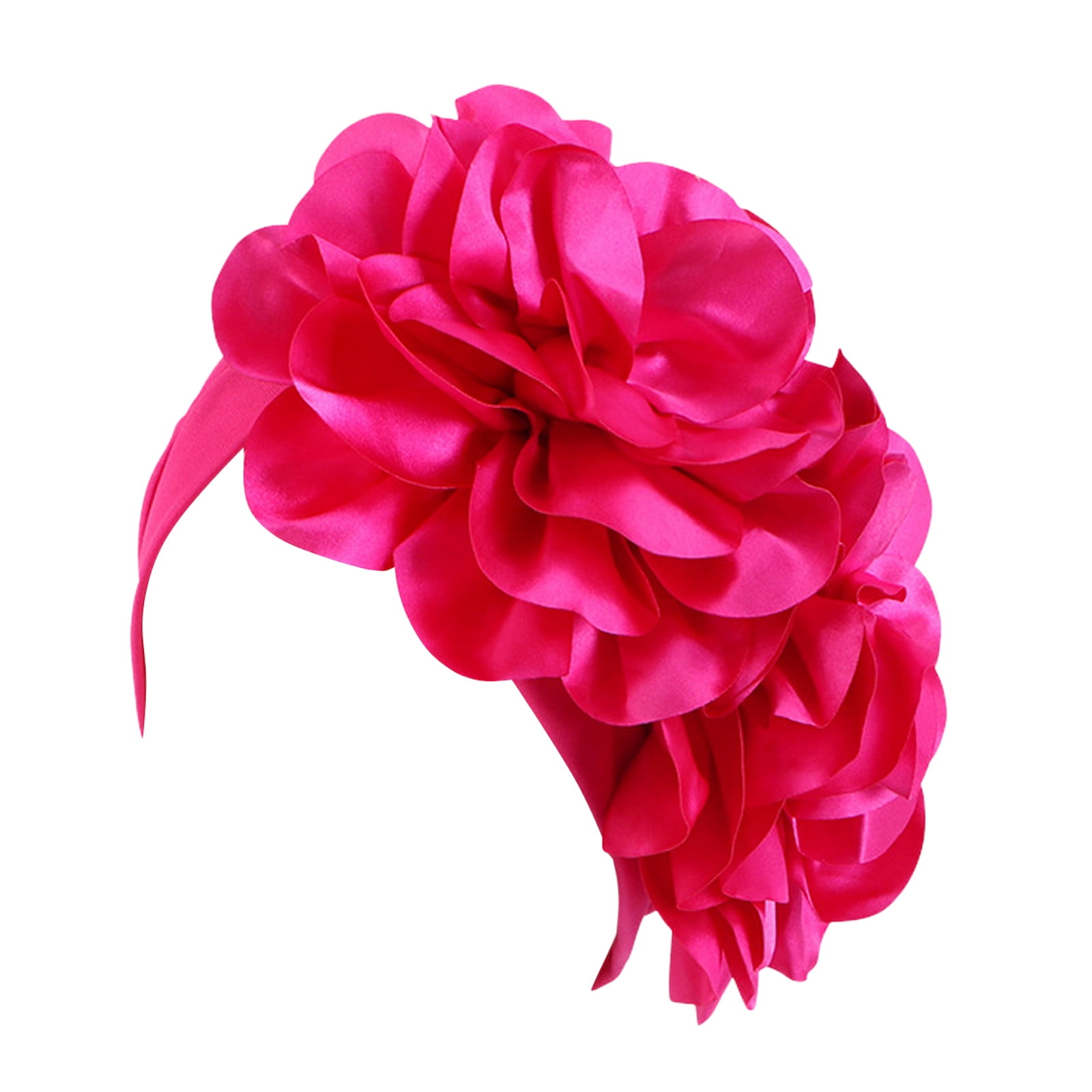 AJGRHE Womens Casual Big Flowers Solid Head Hat Cap Headwear Turban Cap ...
