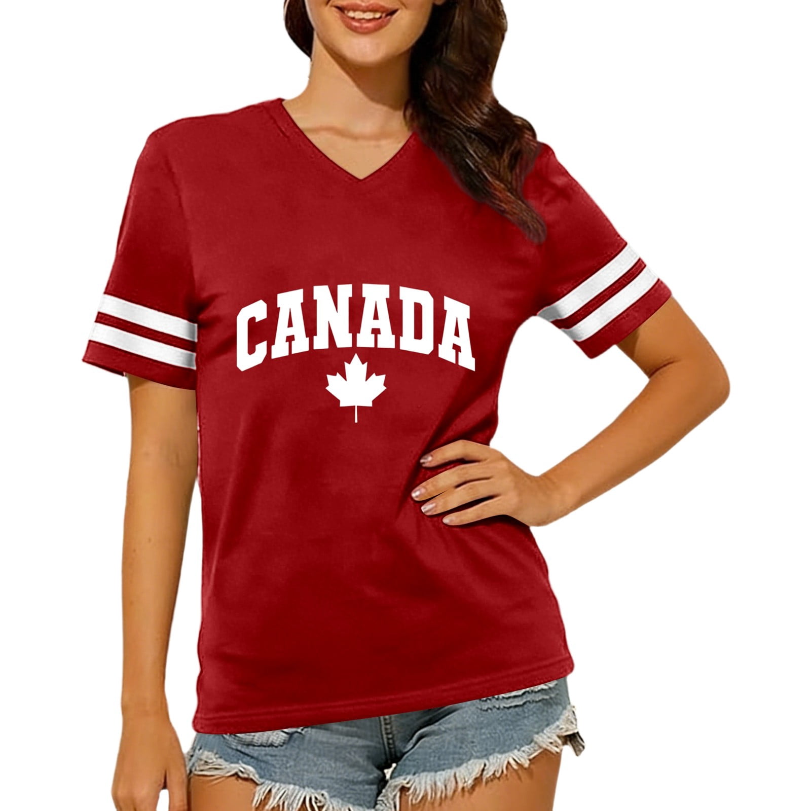 AJGRHE Womens Casual Loose Fit Fashion Basic Tee Short Sleeve ...