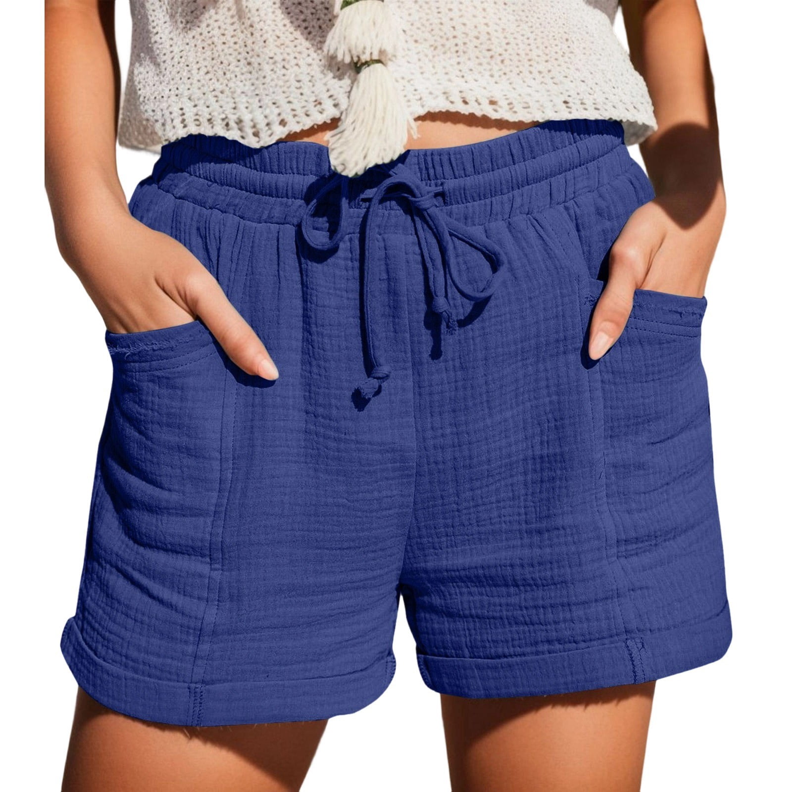 AJGRHE Womens Sweat Shorts 5" Cotton French Terry High Waist Workout ...