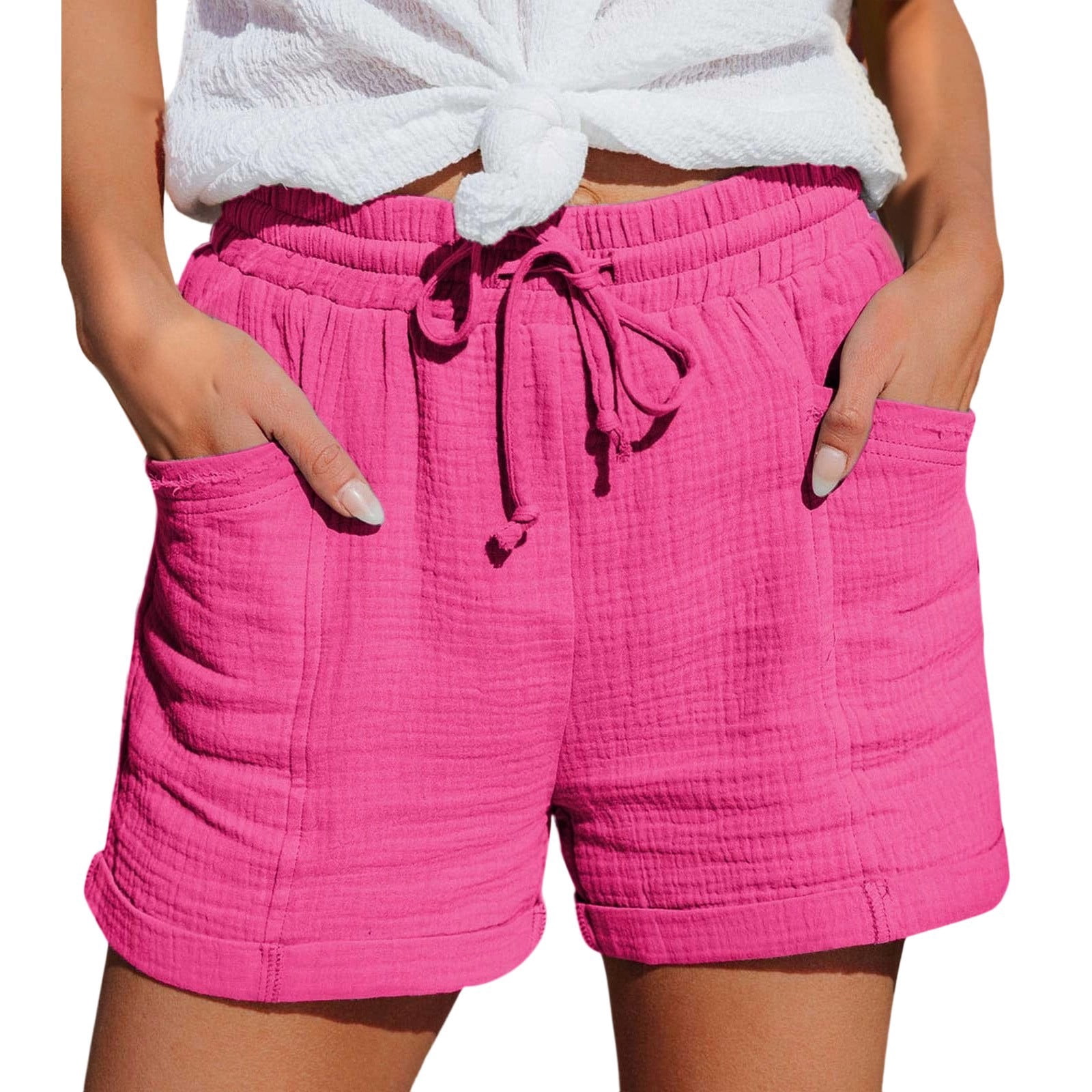 AJGRHE Womens Sweat Shorts 5" Cotton French Terry High Waist Workout ...