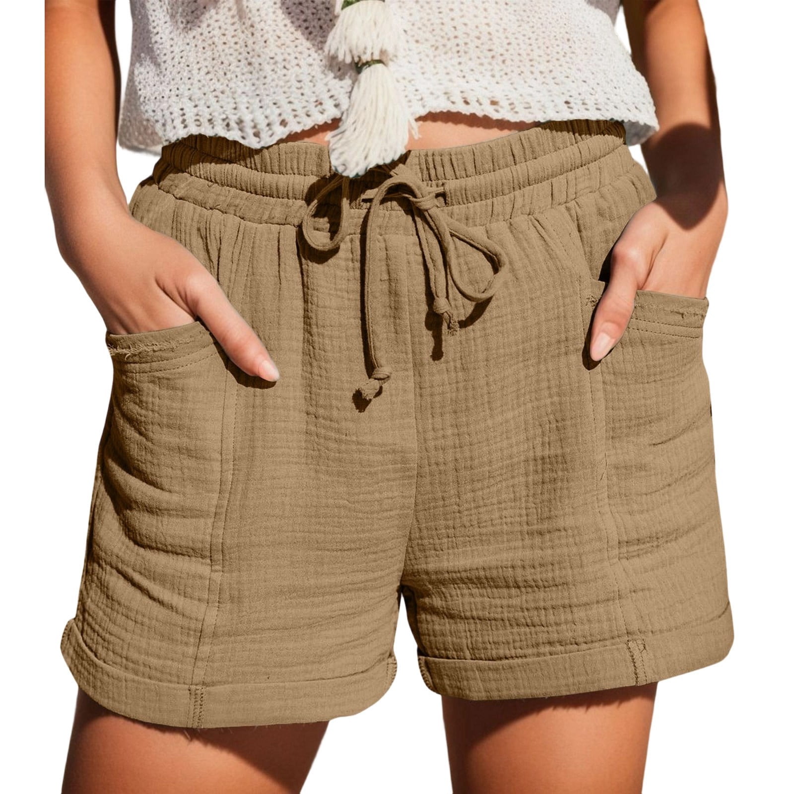 AJGRHE Womens Sweat Shorts 5" Cotton French Terry High Waist Workout ...