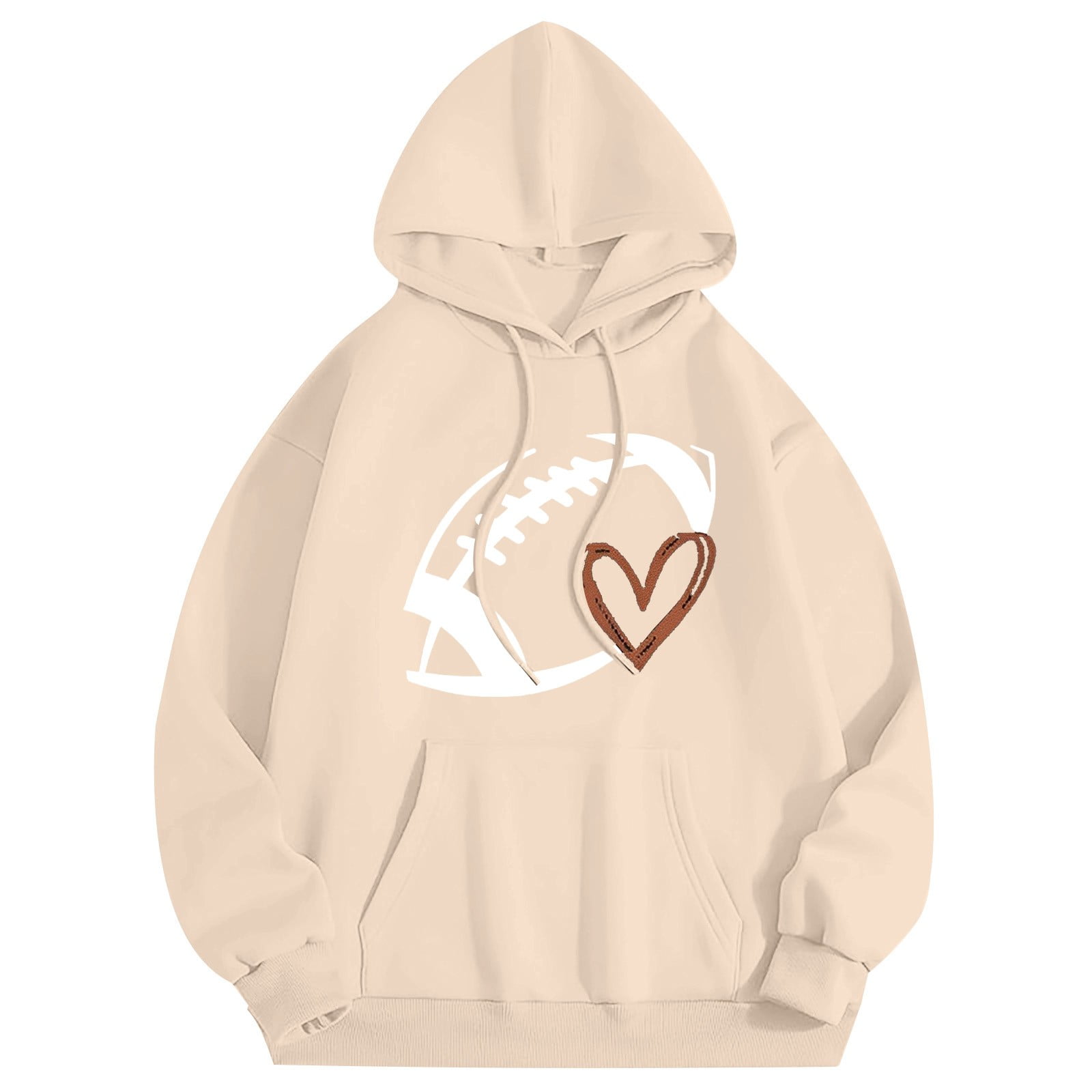 AJHSAKLt Comfrt Hoodie Football Sweatshirt for Women Graphic Print ...