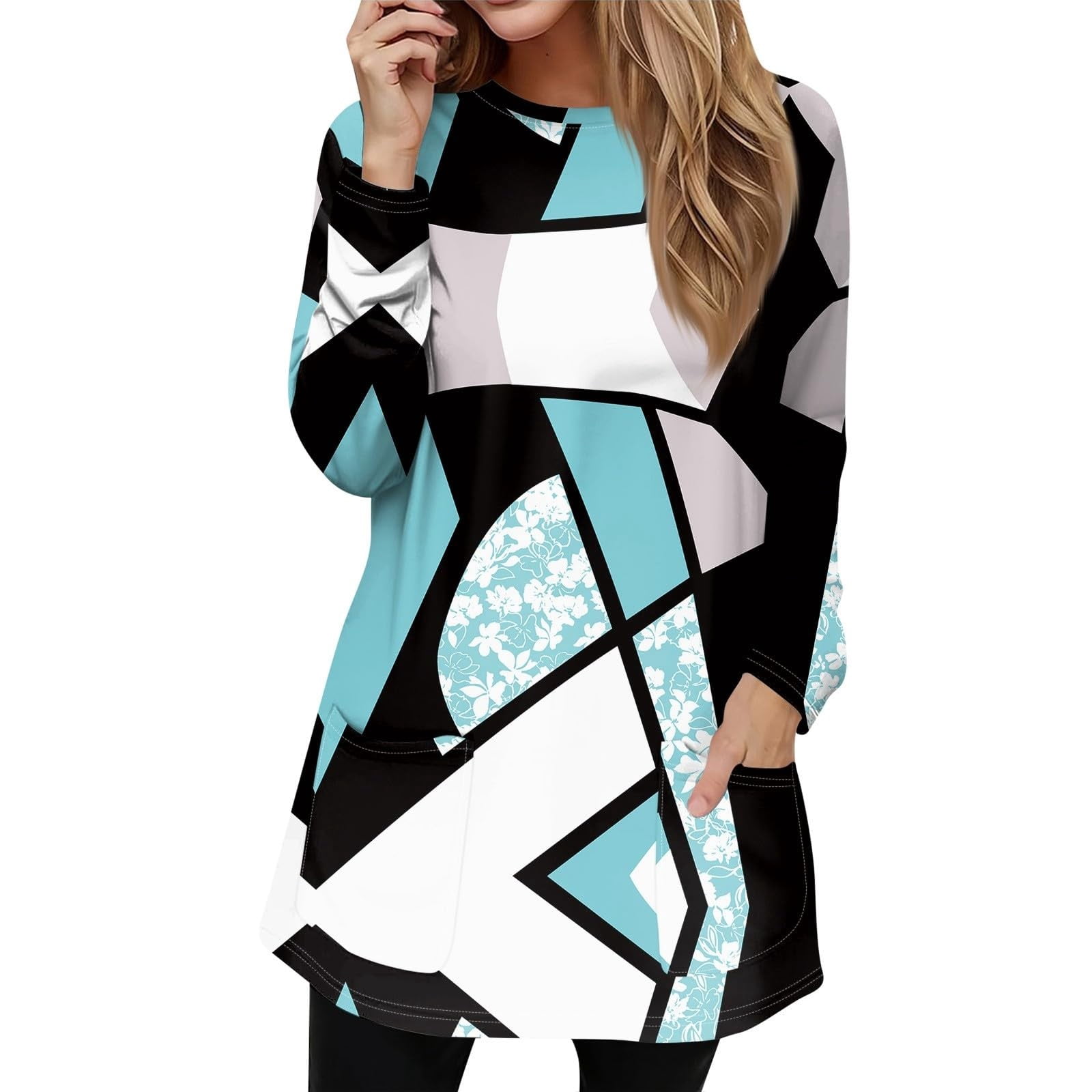 AJHSAKLt Ladies Tops And Blouses Womens Fall Shirts Plus Size Tunic ...