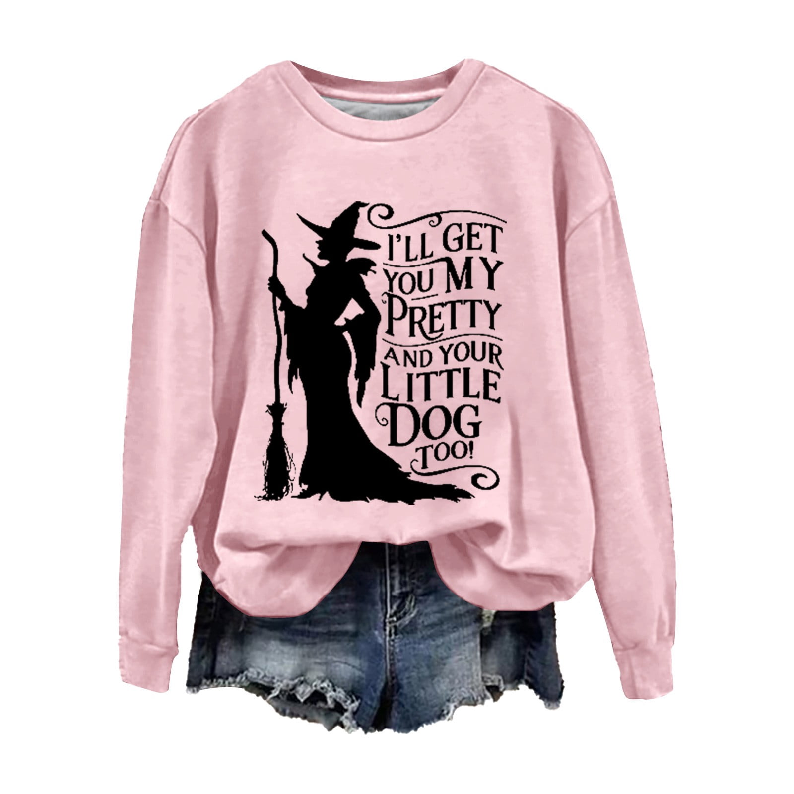 AJHSAKLt Lightweight Hoodies for Women's Halloween Witch I'll Get You ...