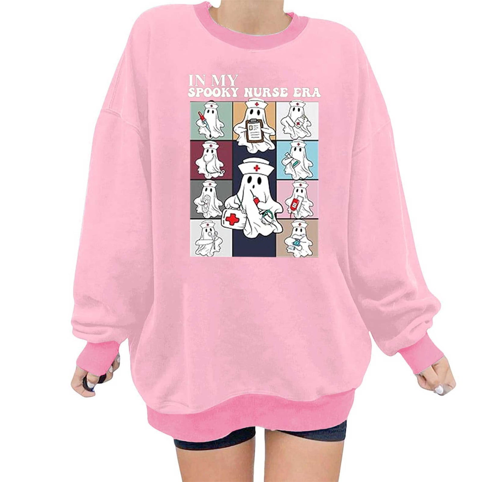 AJHSAKLt Sweatshirts for Women Trendy Teacher Hoodless Sweatshirt Women ...