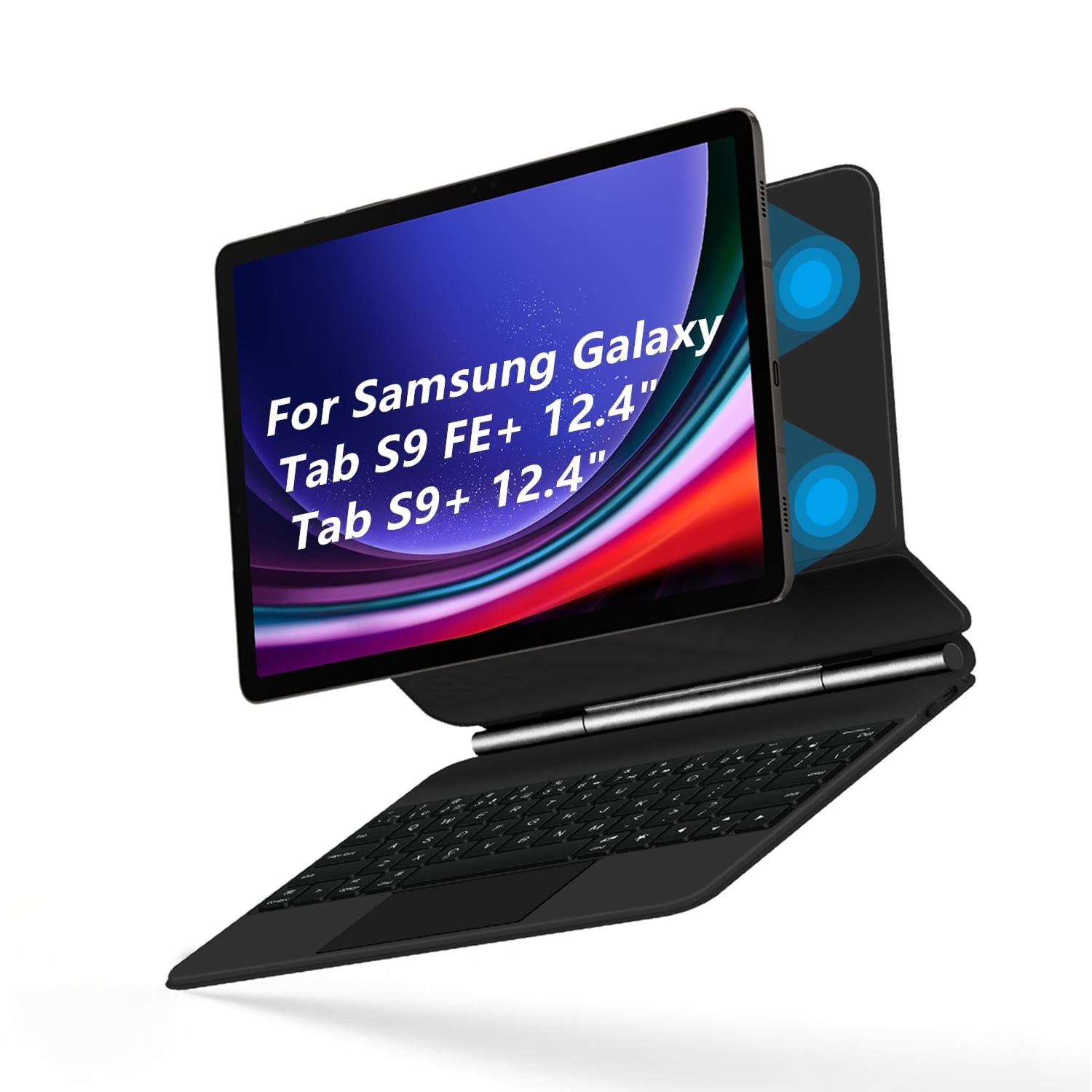 AJIUYU Keyboard Case For Samsung Galaxy Tab S9+ 12.4 inch S9 FE+ S8+ S9 ...