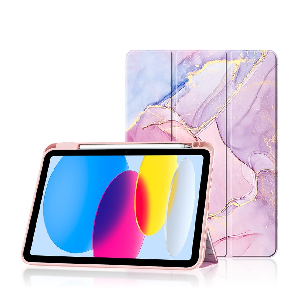 AJIUYU Transparent Case For iPad 10th generation 2022 Tri-Folding Flip ...