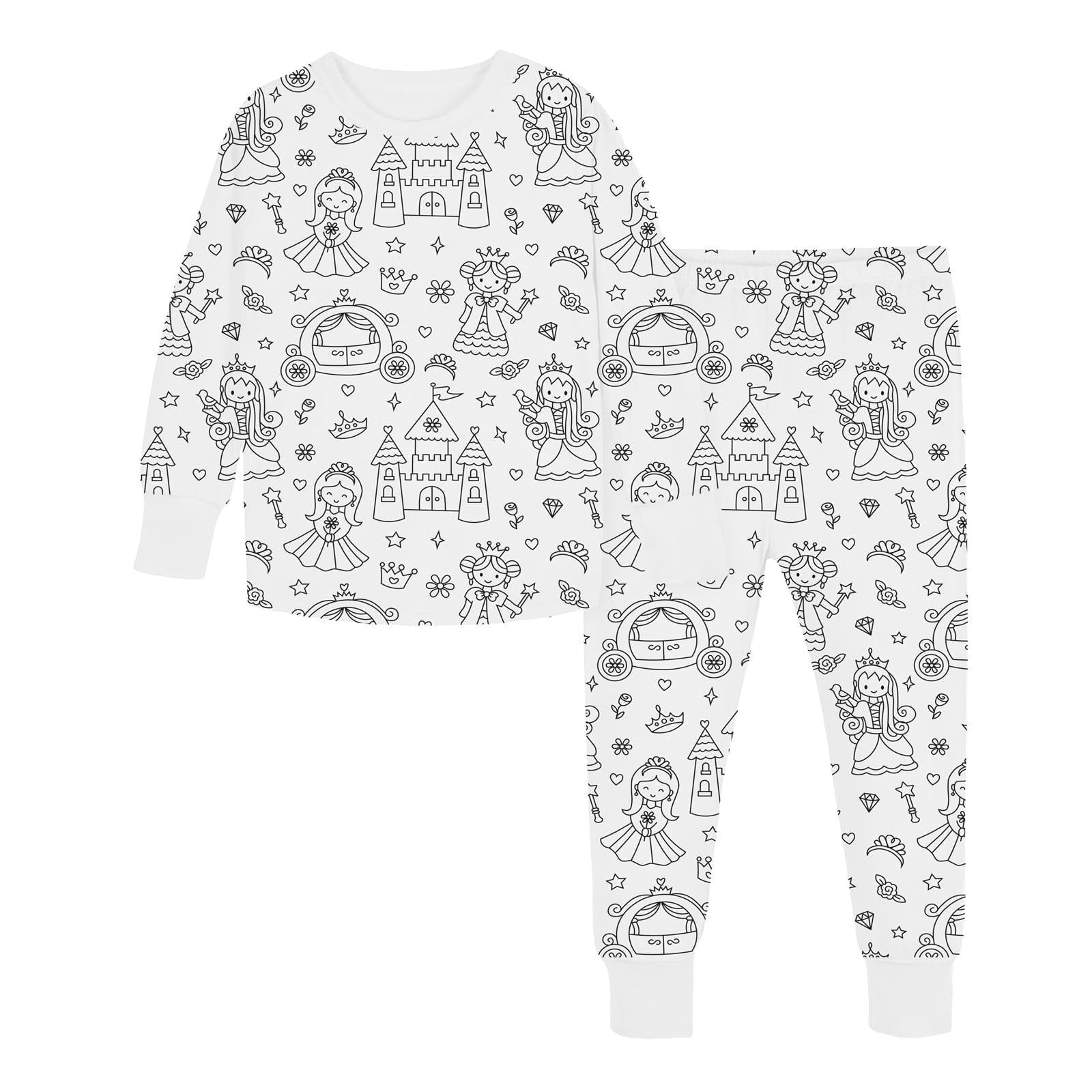 AJIWYH Color Your Own Pajamas, Kid DIY Hand Painted Homewear Set ...