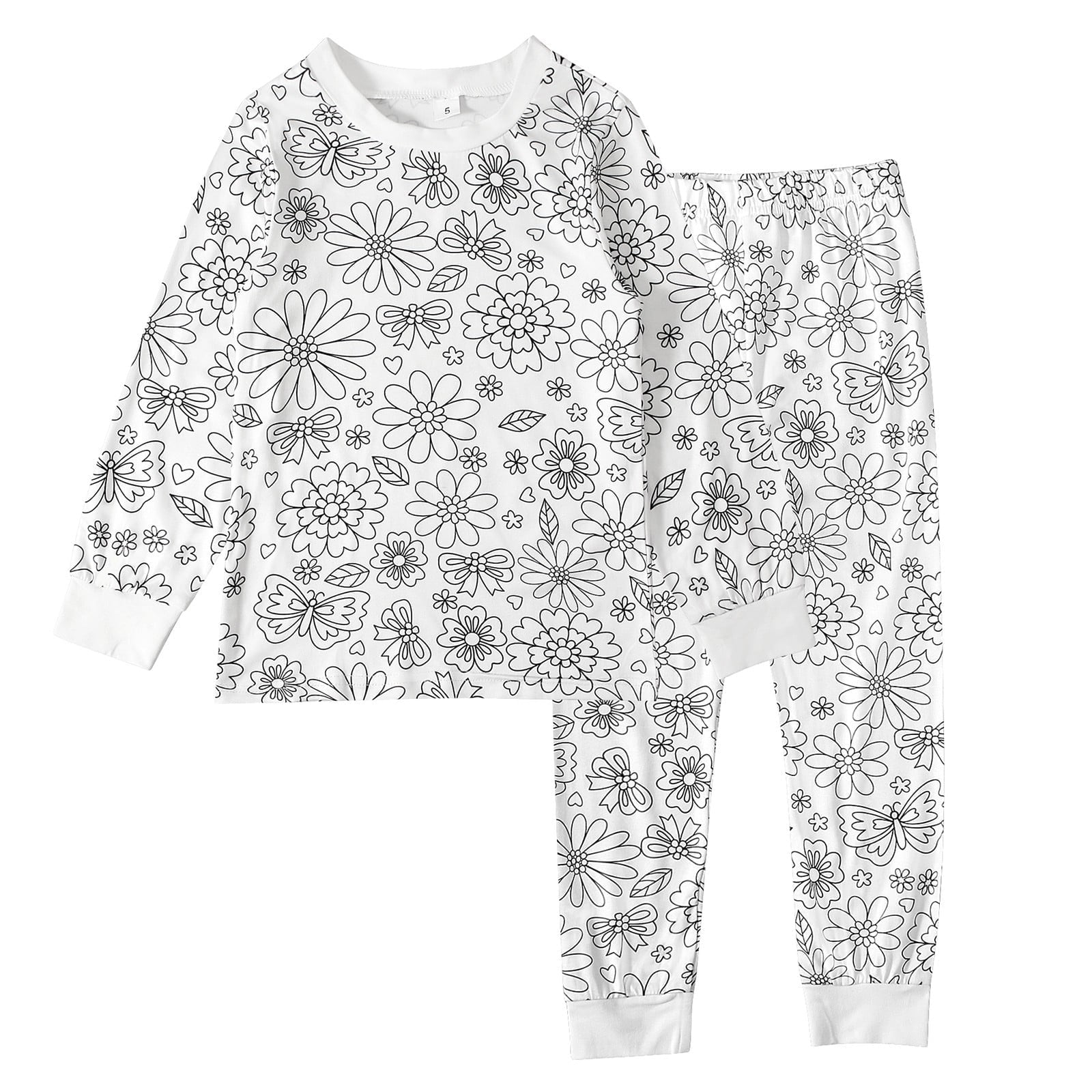 AJIWYH Coloring Pajamas for Kids,Kid DIY Hand Painted Homewear Set ...