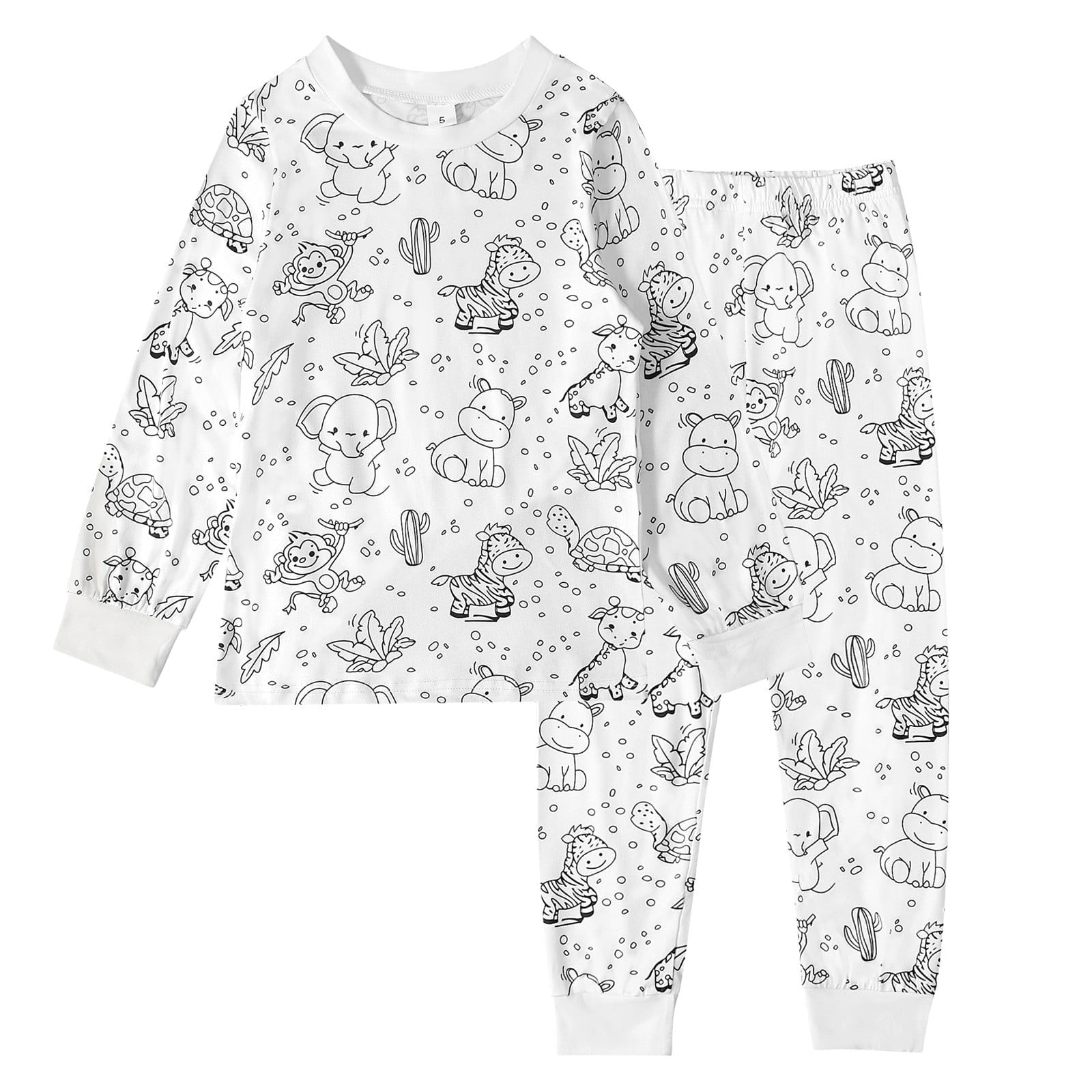 AJIWYH Coloring Pajamas for Kids,Kid DIY Hand Painted Homewear Set ...