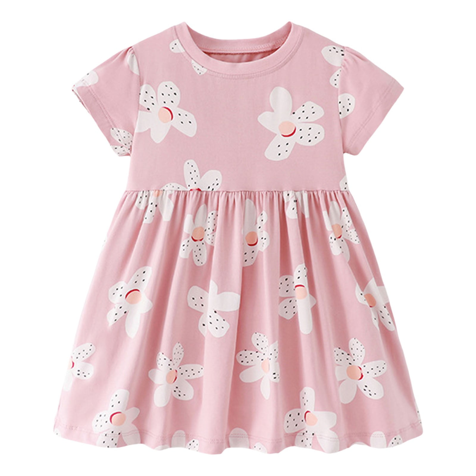 AJIWYH Cute Little Cartoon Rabbits Summer Girls Short Sleeve Dress ...