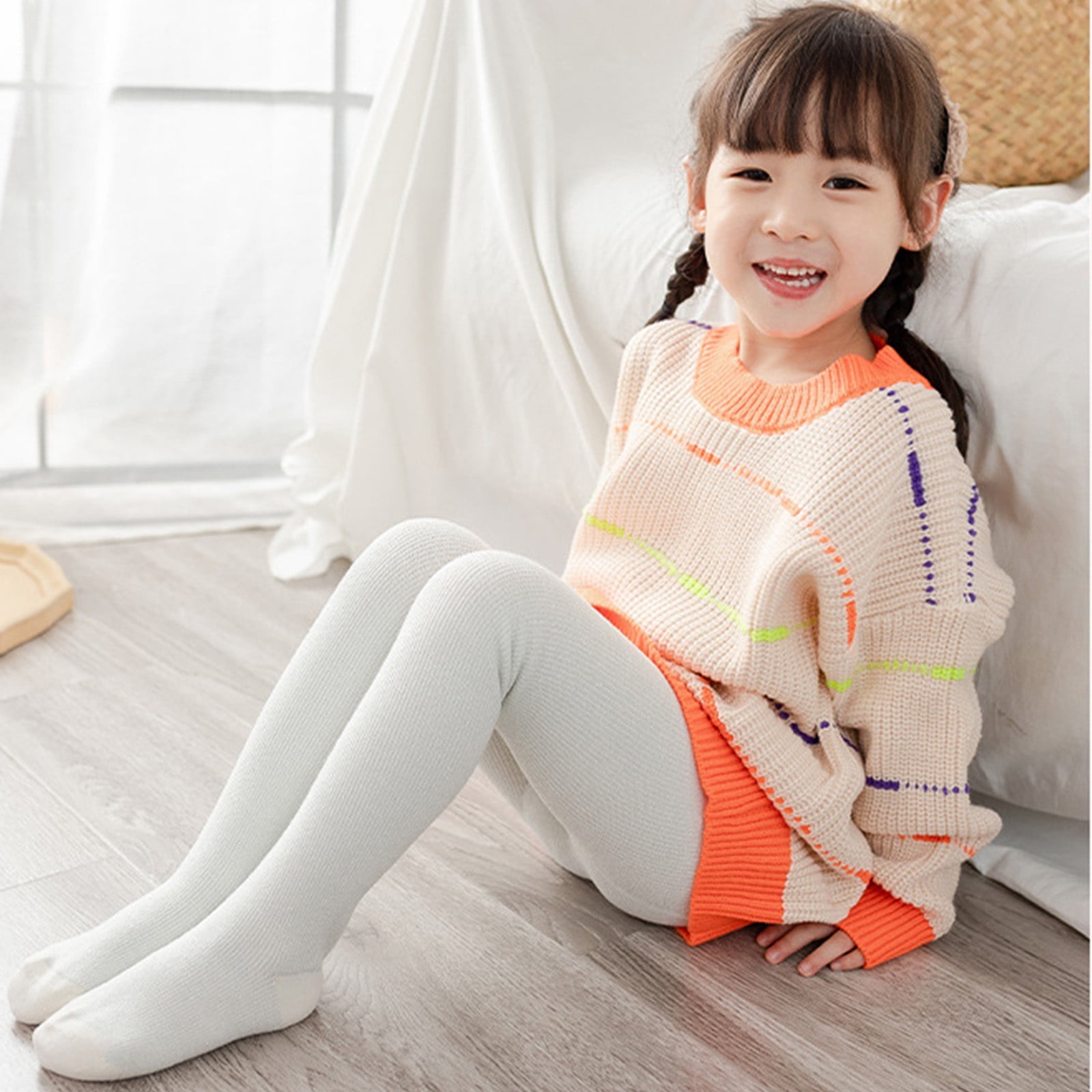 AJIWYH Girls White Tights,Toddler Kids Baby Girls Cotton Lined Warm ...