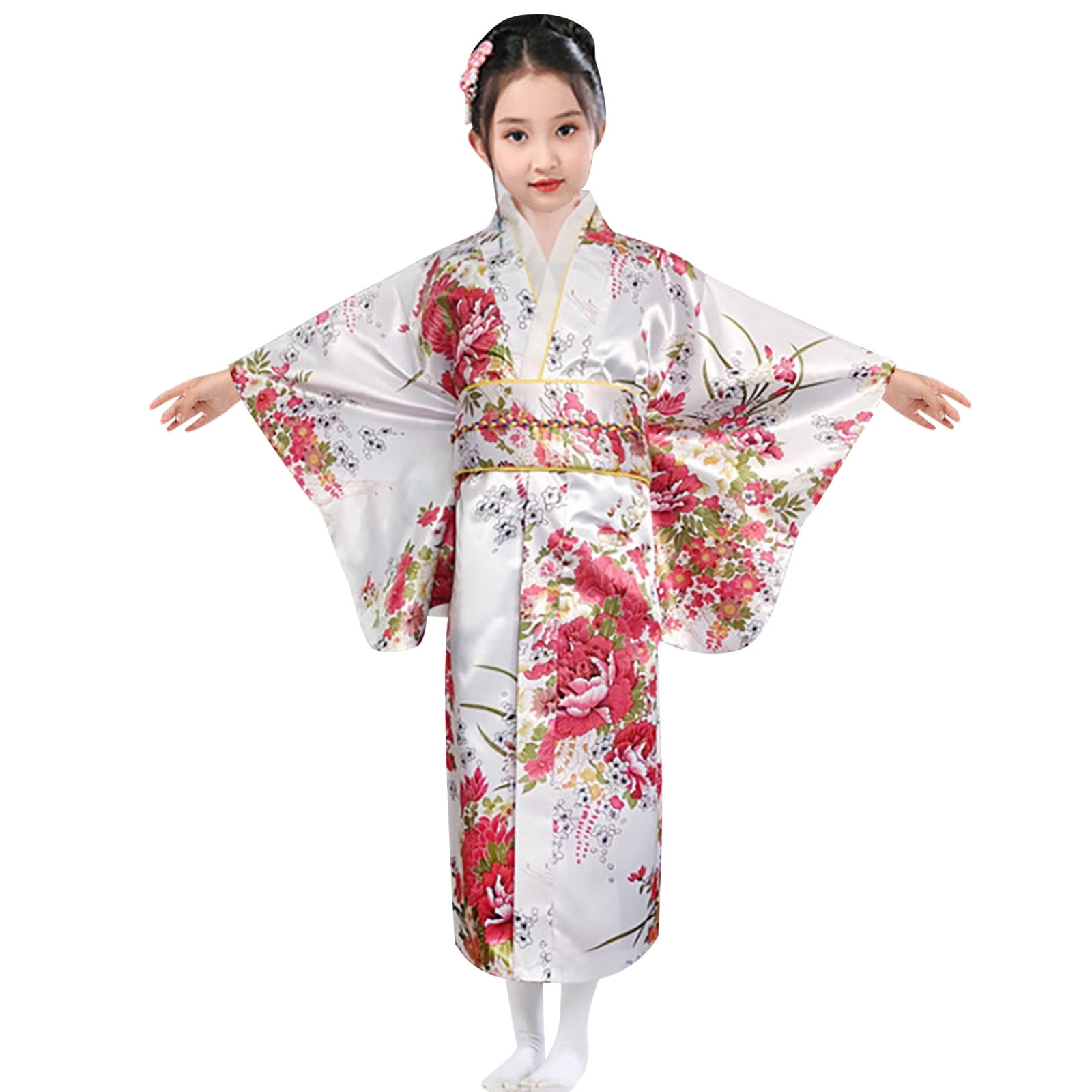 AJIWYH Japanese Kimono for Girls,Girls Yukata Kimono Anime Robe,Kimono ...
