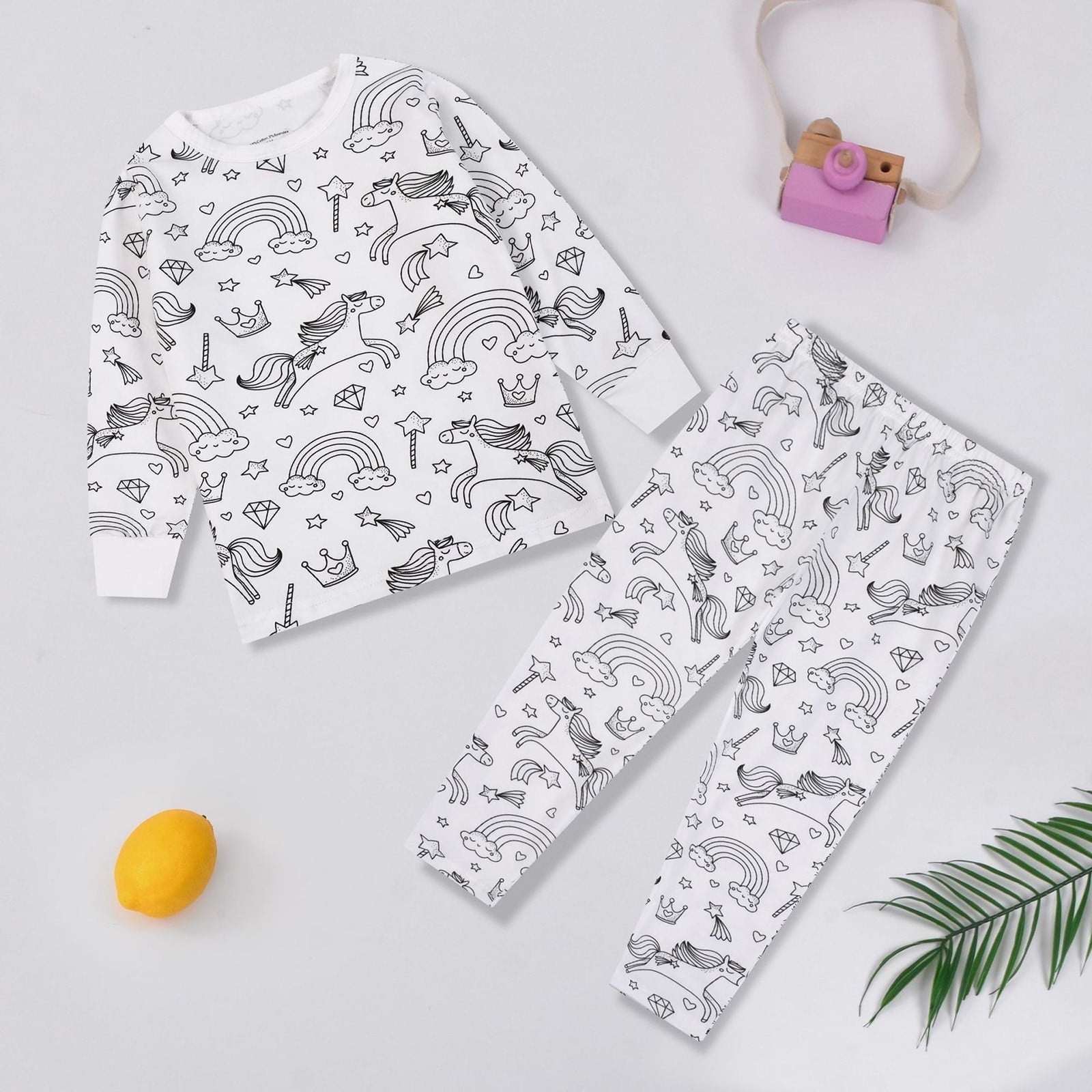 AJIWYH Kids Pajamas Girls—Kid DIY Hand Painted Homewear Set Colouring ...