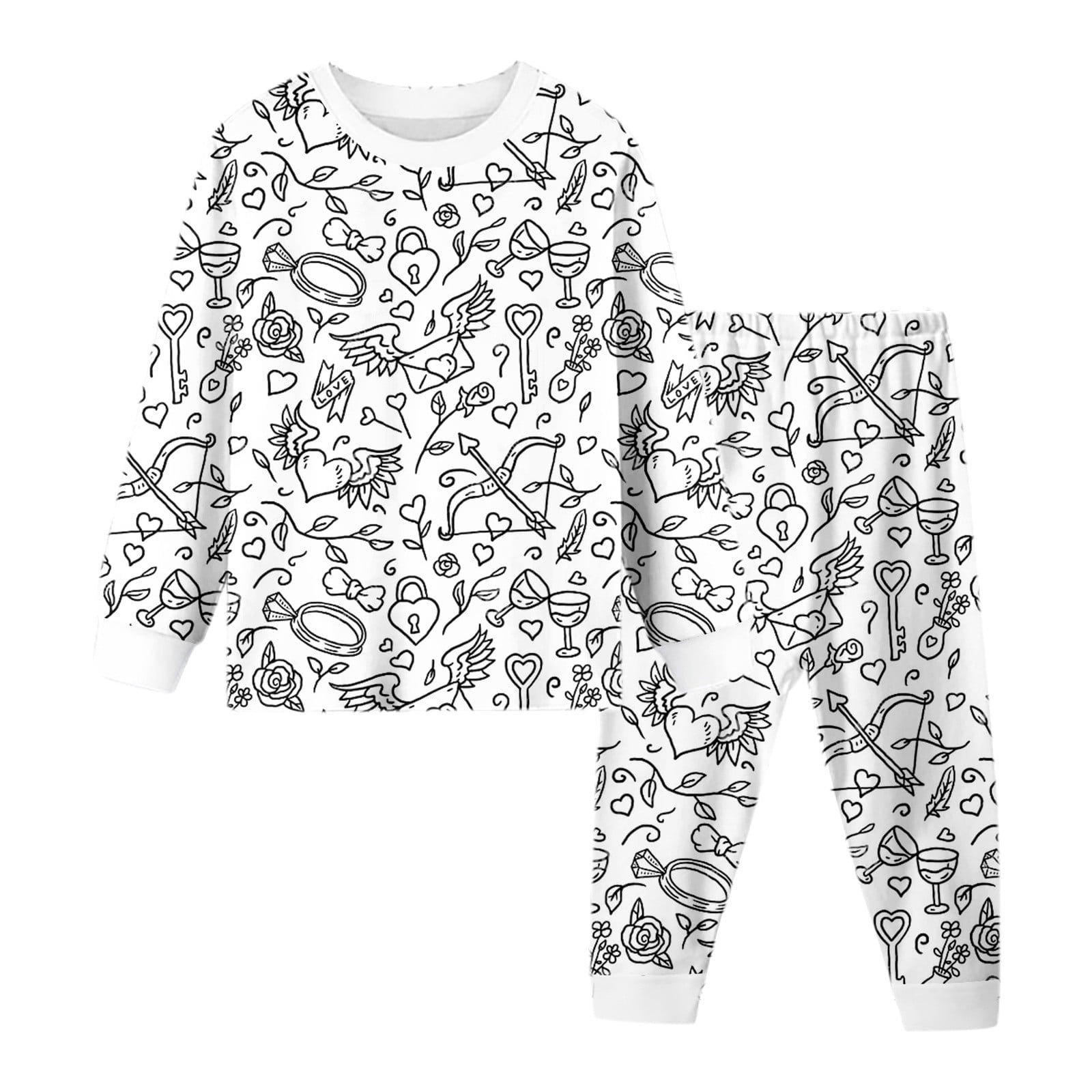 AJIWYH Little Girl Pajamas Funny DIY Hand Painted Homewear Set 2025 ...