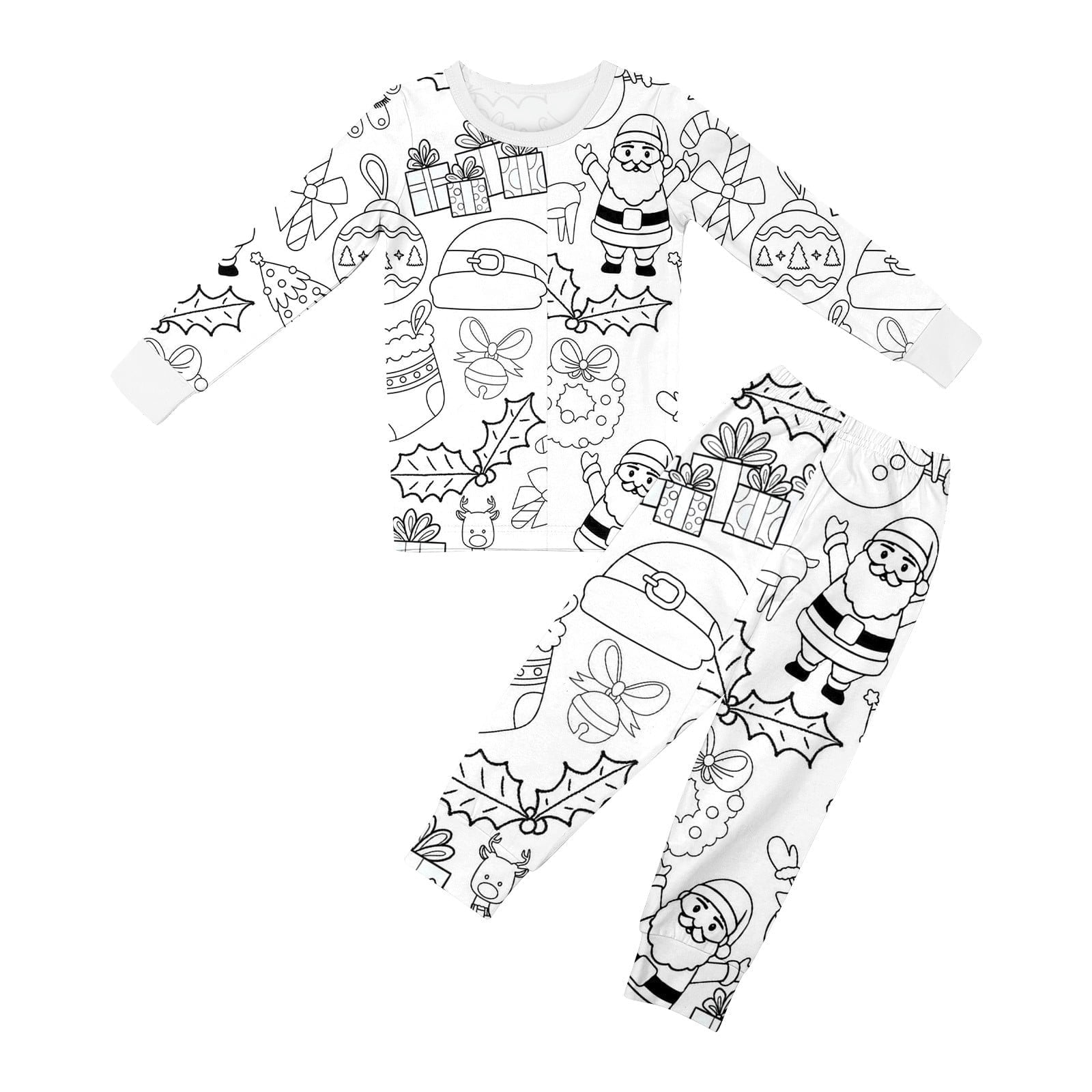 AJIWYH Pajamas for Girls,Funny DIY Hand Painted Homewear Set Color Your ...