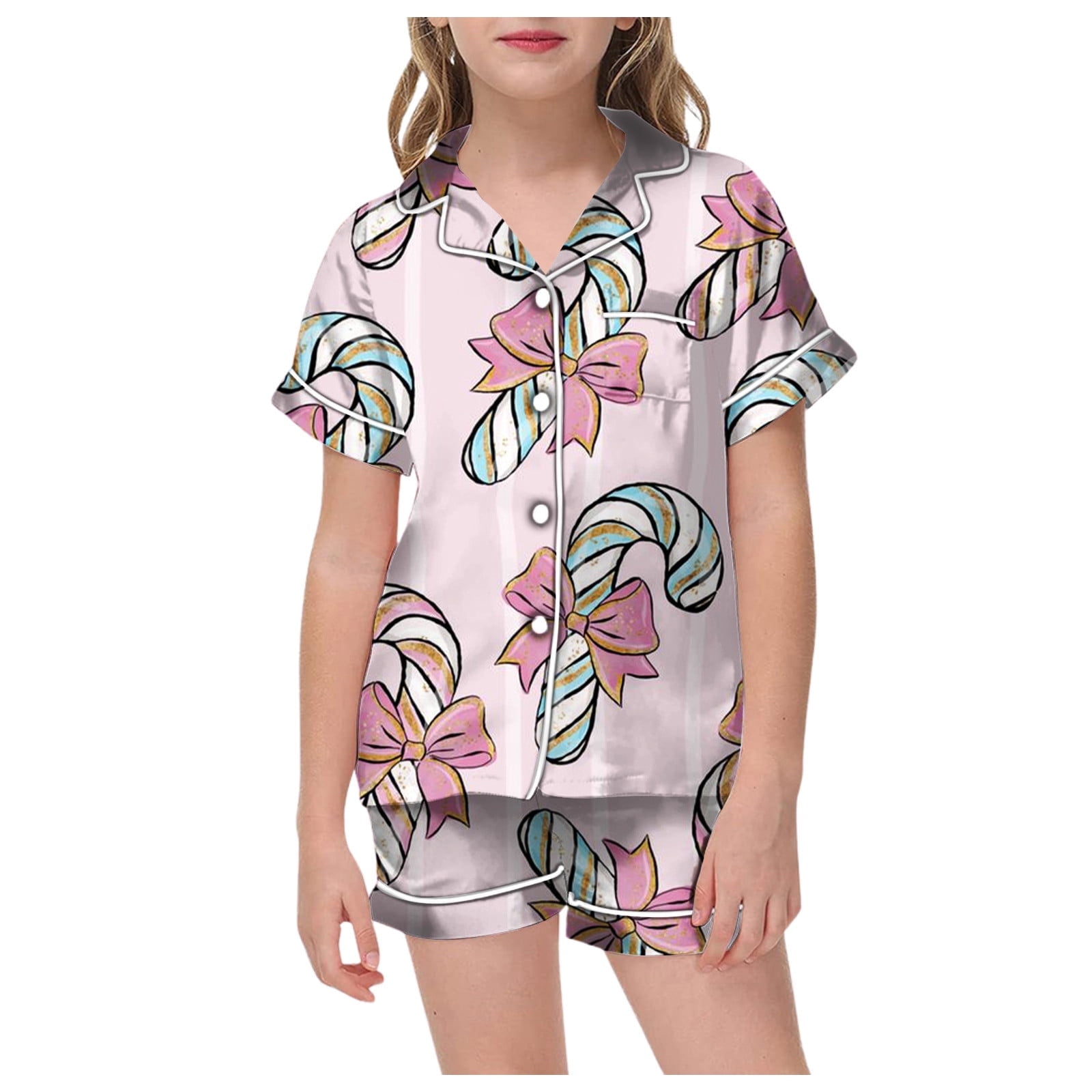 AJIWYH Satin Pajamas for Girls,Unisex Satin Pajamas Set Boys Girls Silk ...
