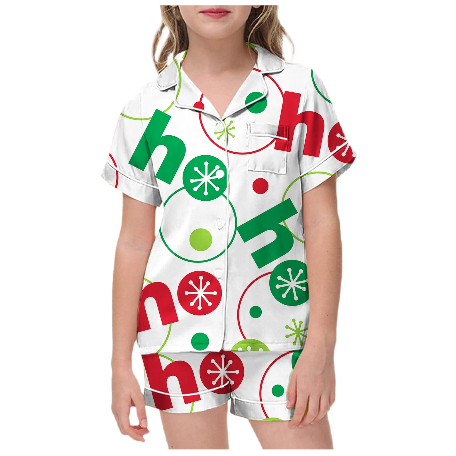 AJIWYH Silk Christmas Pajamas Kids,Cute Satin Pajamas for Girls Silk ...