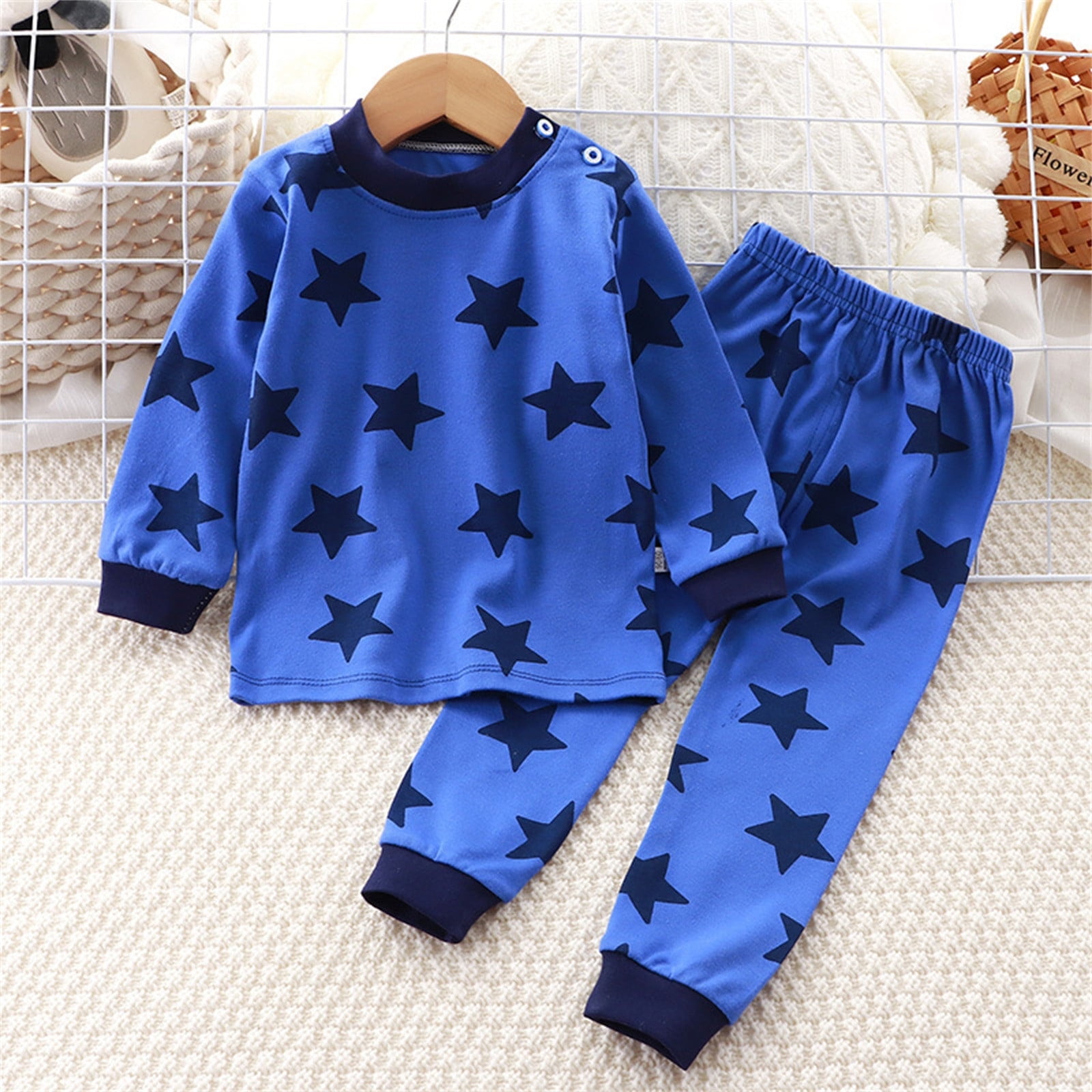 AJIWYH Toddler Kids Baby Boys Girls Long Sleeve Cartoon Tops Pjâ s ...