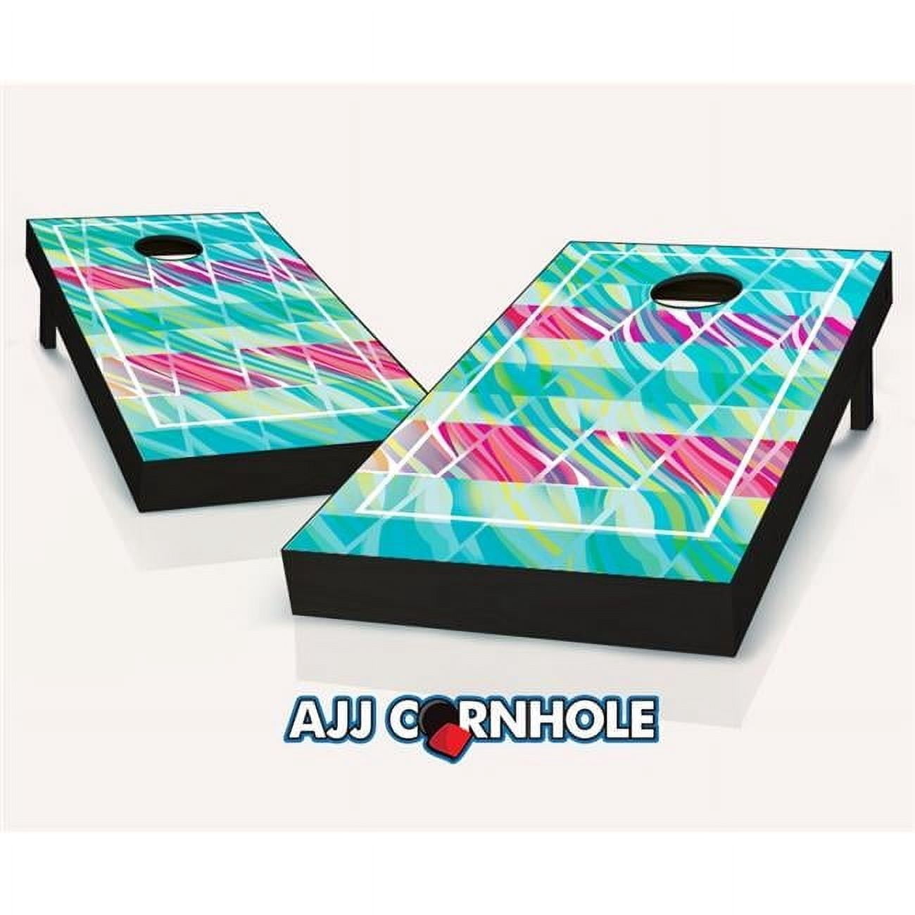 AJJCornhole 107-CoolWave Cool Wave Theme Cornhole Set with Bags - 8 x ...