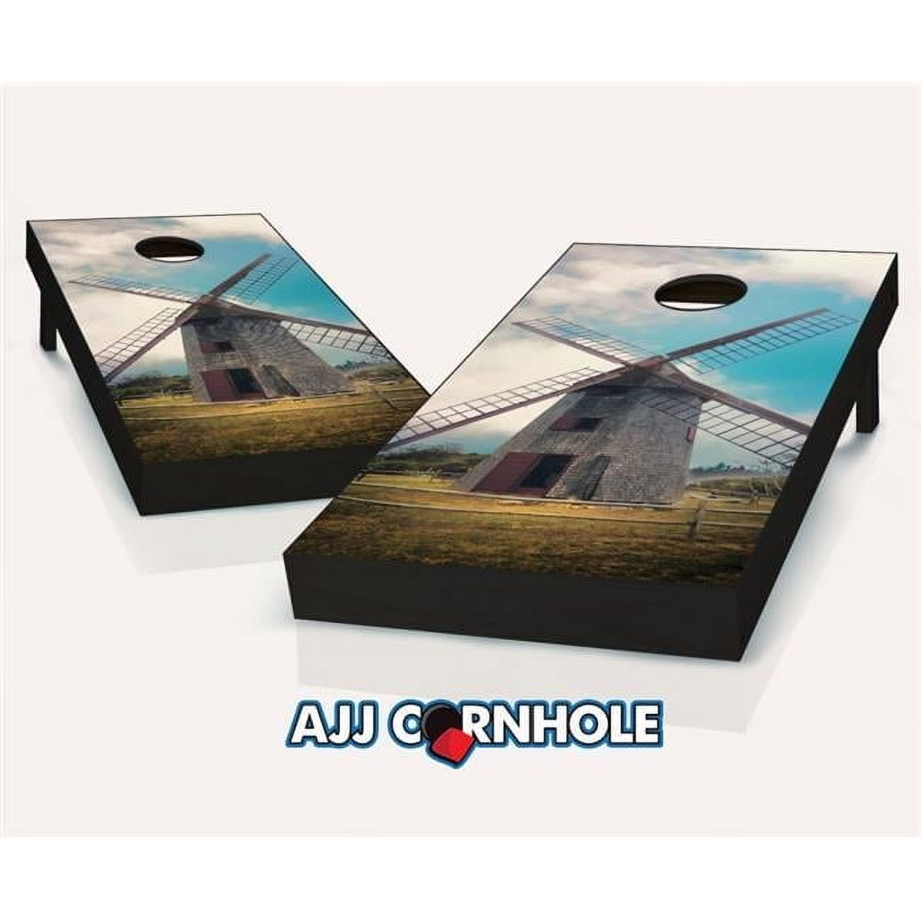 AJJCornhole 107-NantucketWindmill Nantucket island Windmill Theme Cornhole Set with Bags - 8 x ...