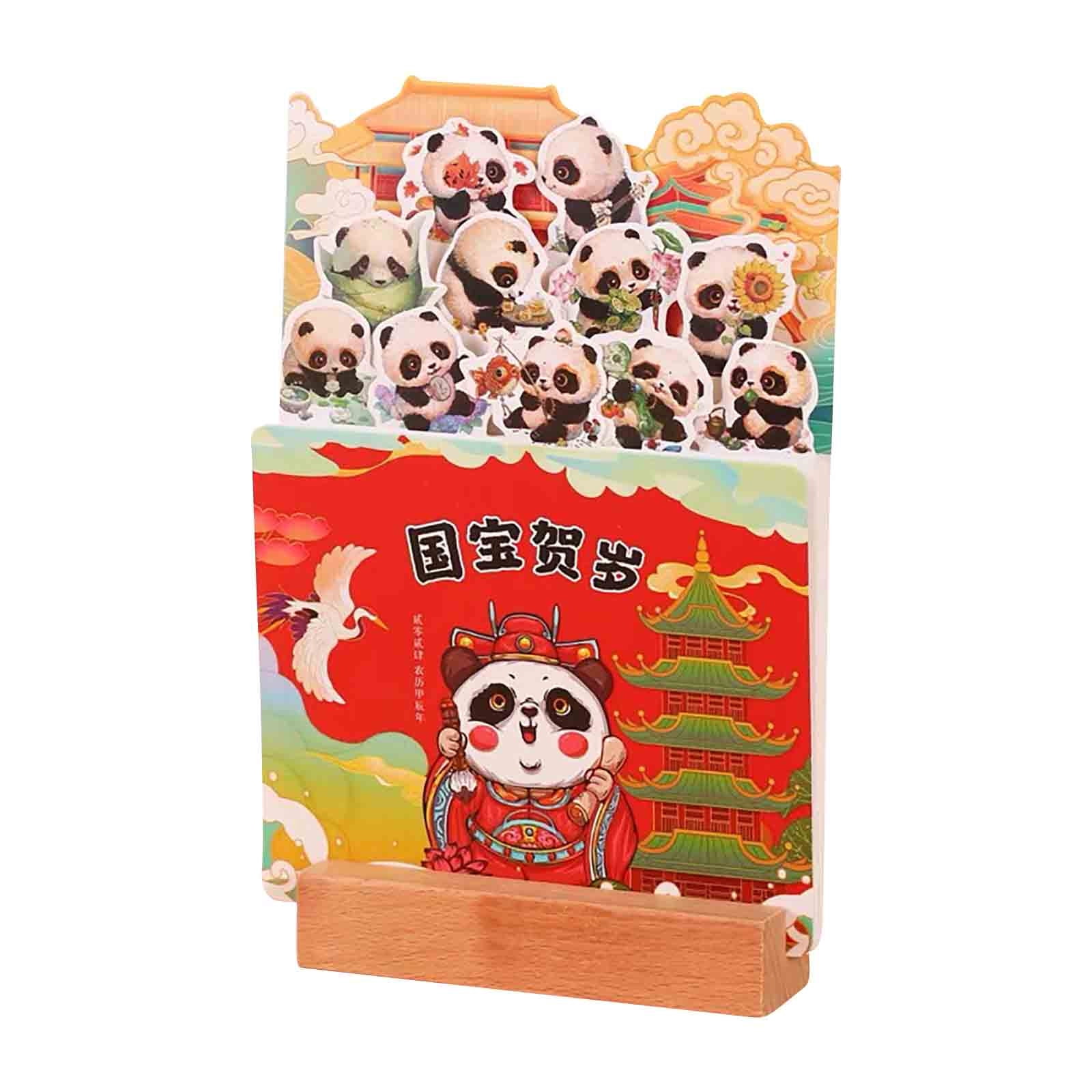 AJKSFHIU 2024 New Years Desk Calendar with Wooden Base,Cute Mini Wooden ...