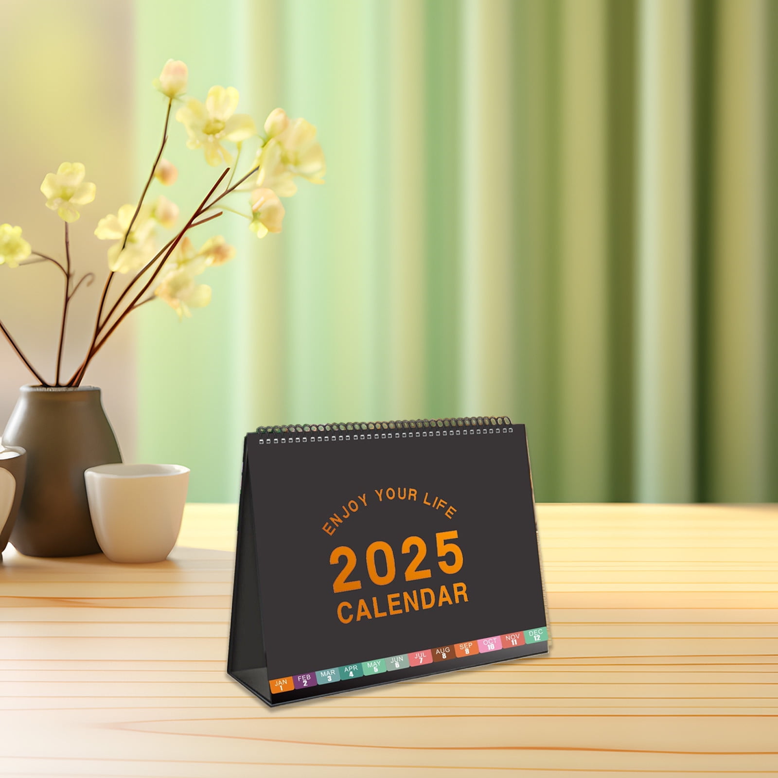 AJKSFHIU 2025 Desk Calendar,Standing Flip Desktop Calendar 2025,Desktop ...