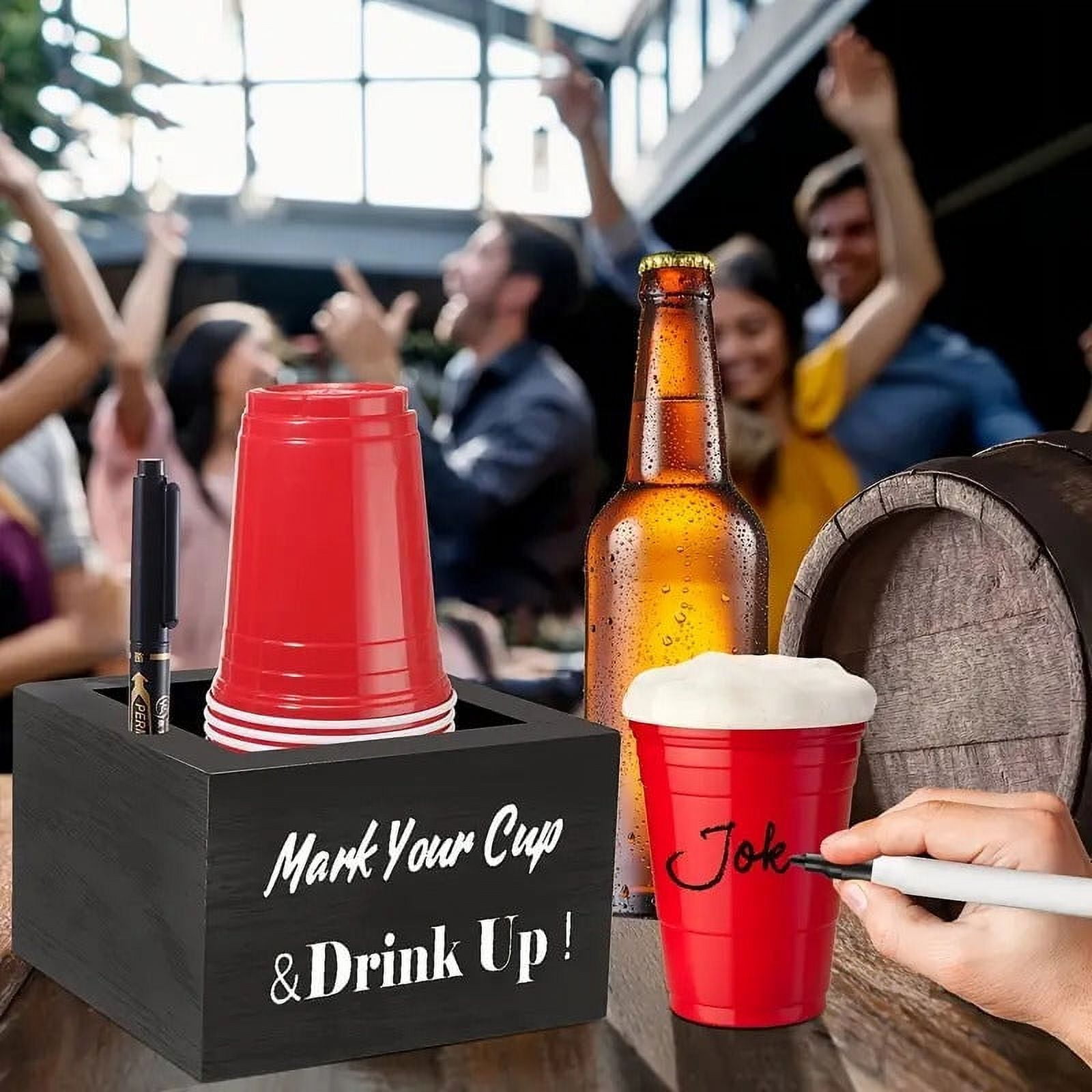 AJKSFHIU Cup Holder with Marker Slot,Wood Double Disposable Cup Holder ...