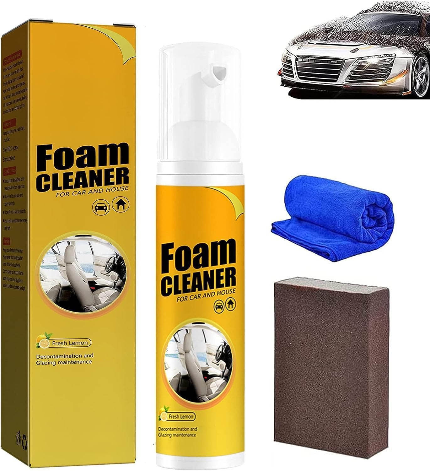 AJKSFHIU Foam Cleaner,Multifunctional Car Foam Cleaner,Powerful Stain ...
