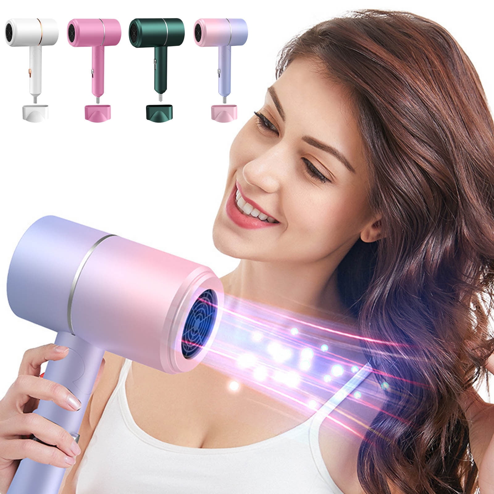 AJKSFHIU Foldable Hair Dryer with Diffuser Cold and Hot,Portable Silent ...