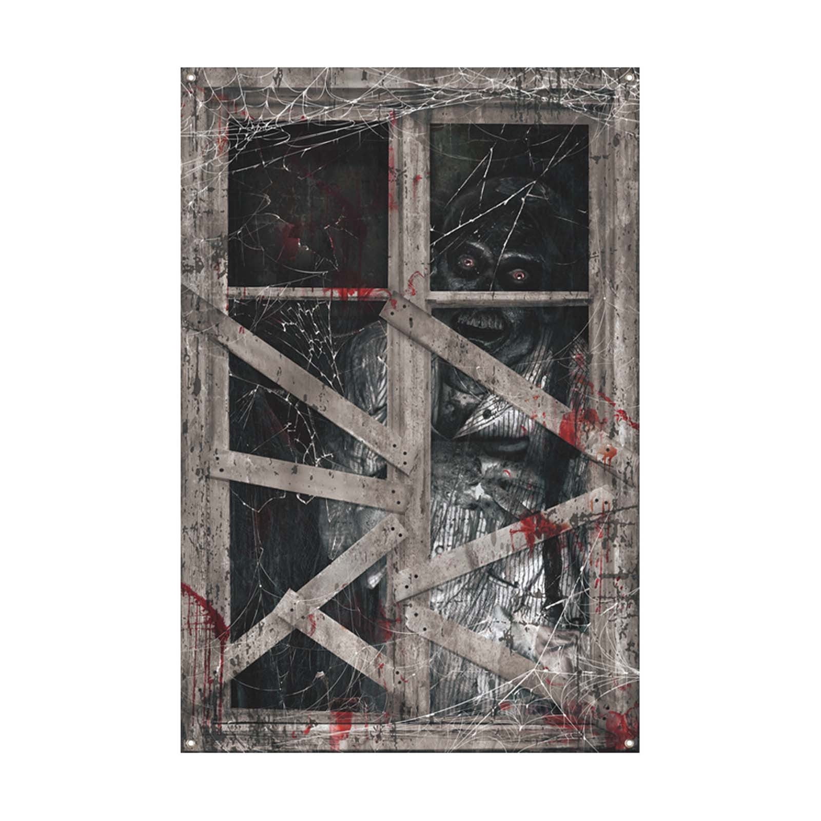 AJKSFHIU Halloween Curtain,Halloween Window Silhouette Decoration,Blood ...