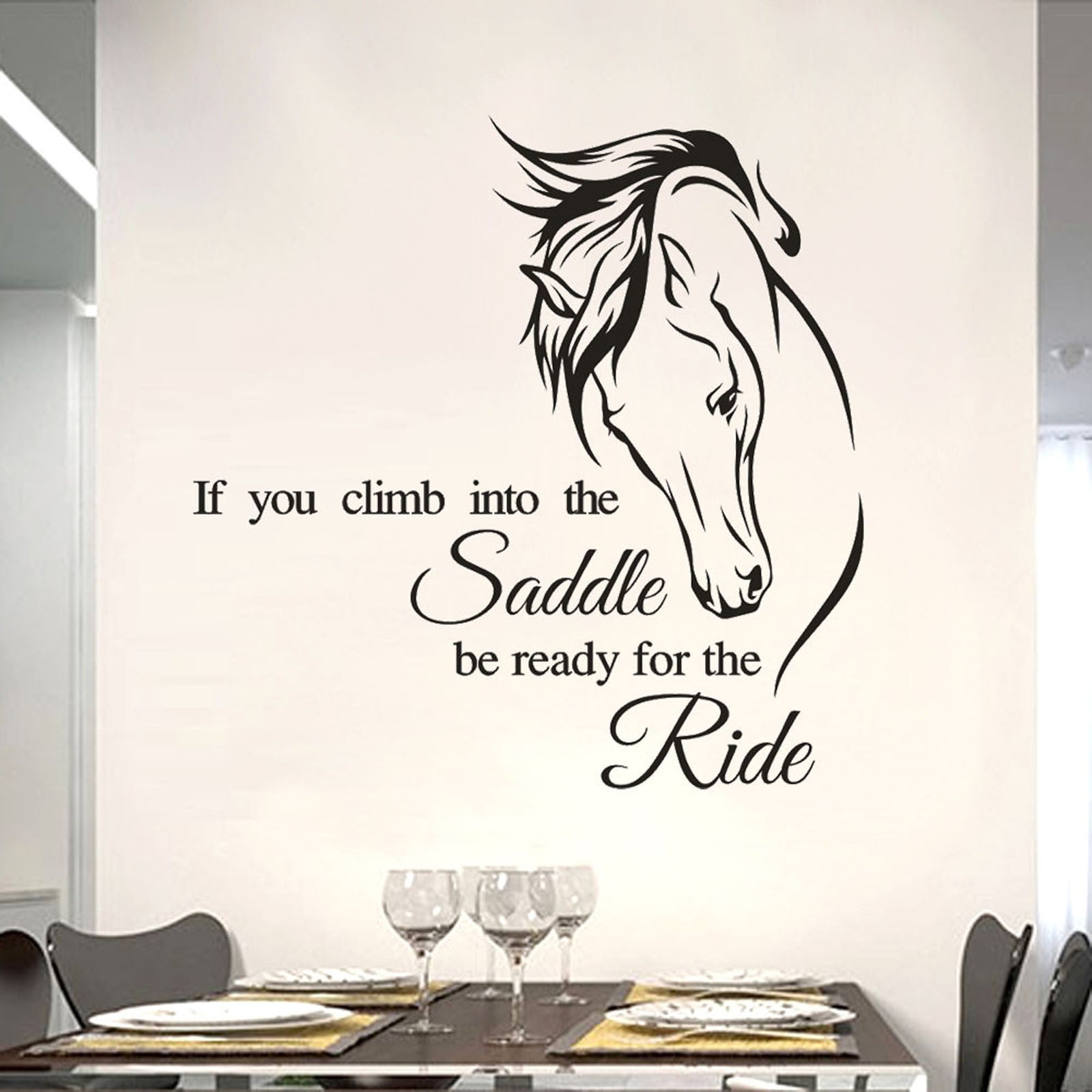 AJKSFHIU Large Horse Wall Decals Peel and Stick for Bedroom Decor,Horse ...