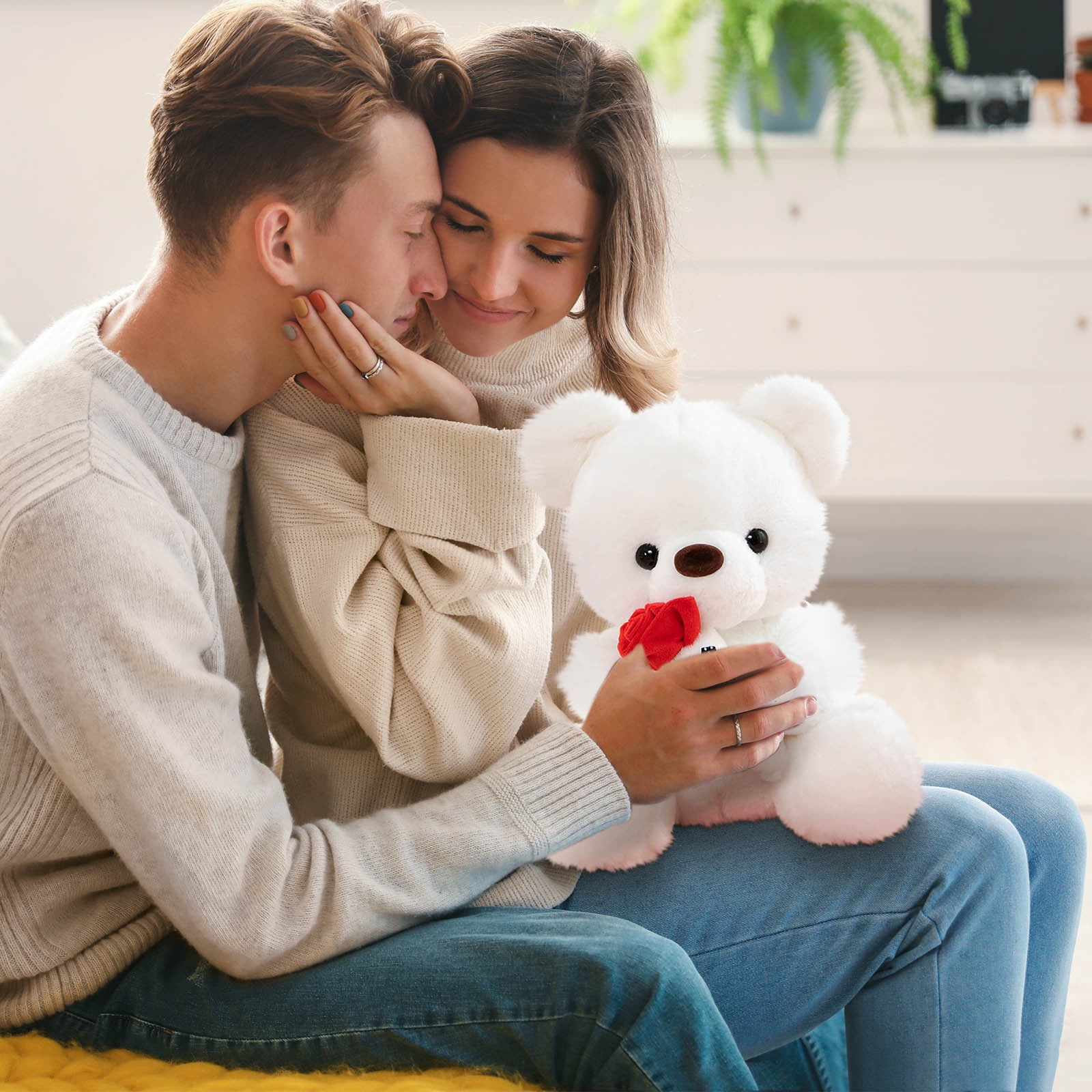 AJKSFHIU Rose Bear Pink,Rose Bear Birthday Gift for Girlfriend ...