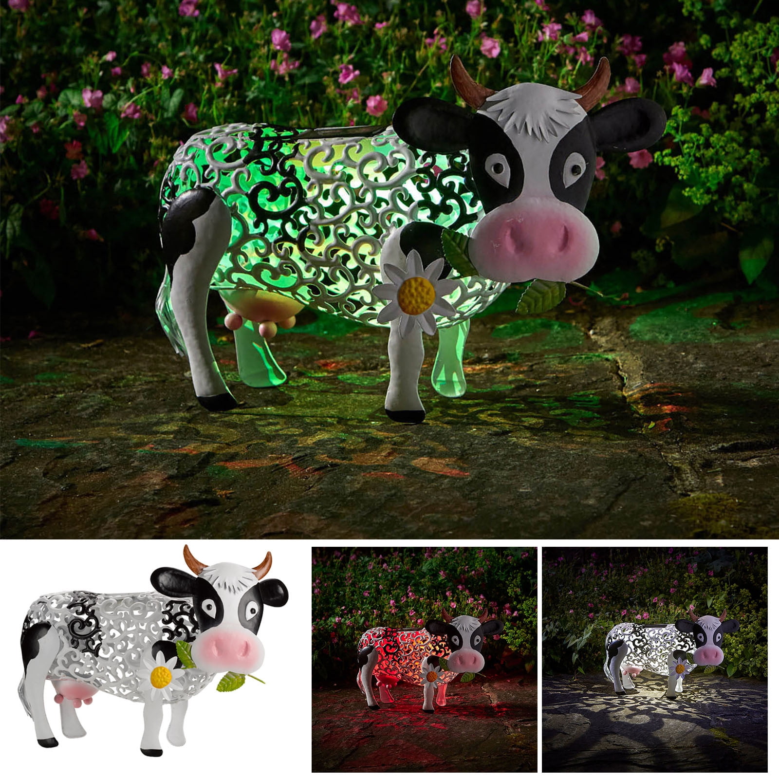 AJKSFHIU Solar Garden Lantern Statues,Solar Garden Statues Highland Cow ...