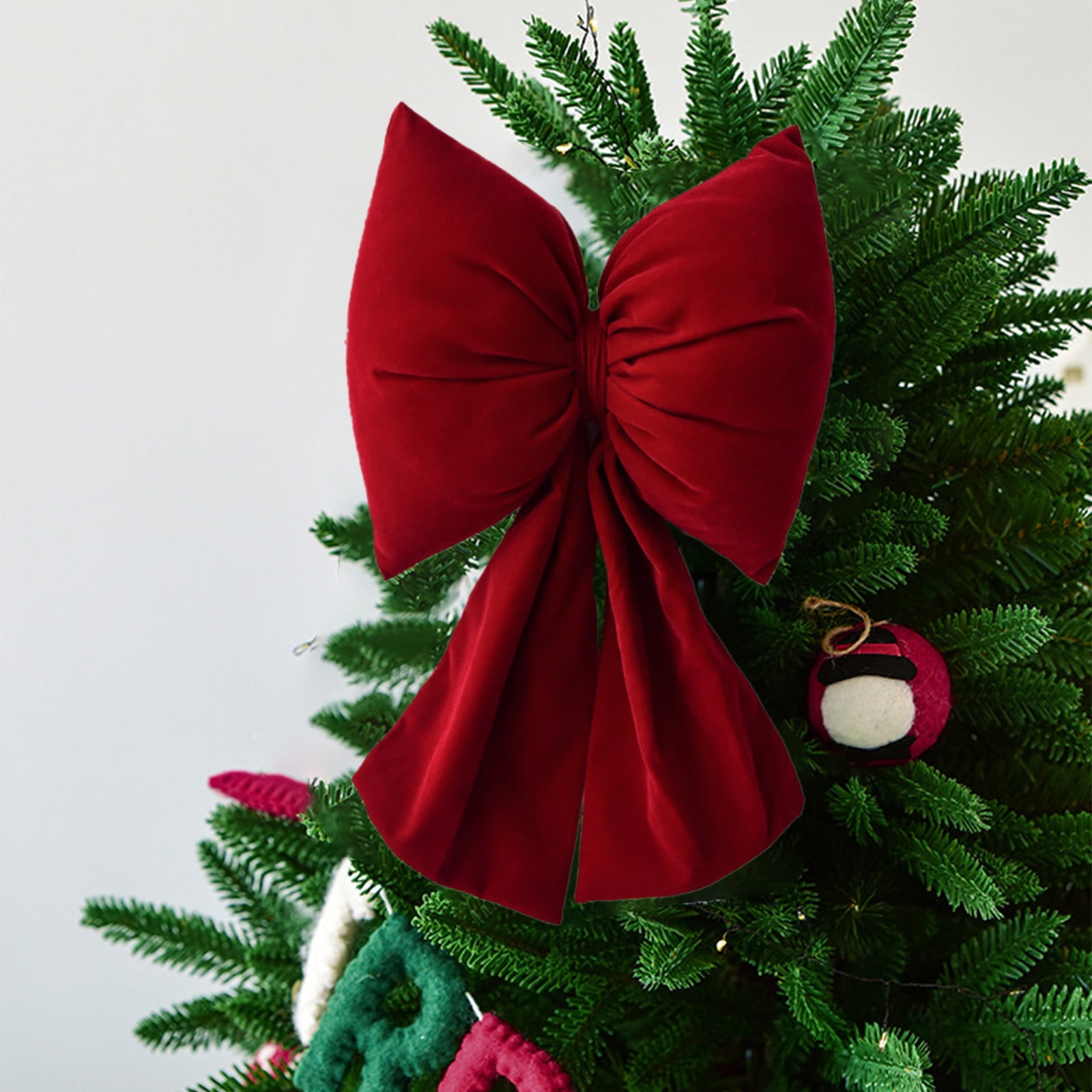 AJKSFHIU Velvet Christmas Bows for Christmas Tree,Red Christmas Bows ...