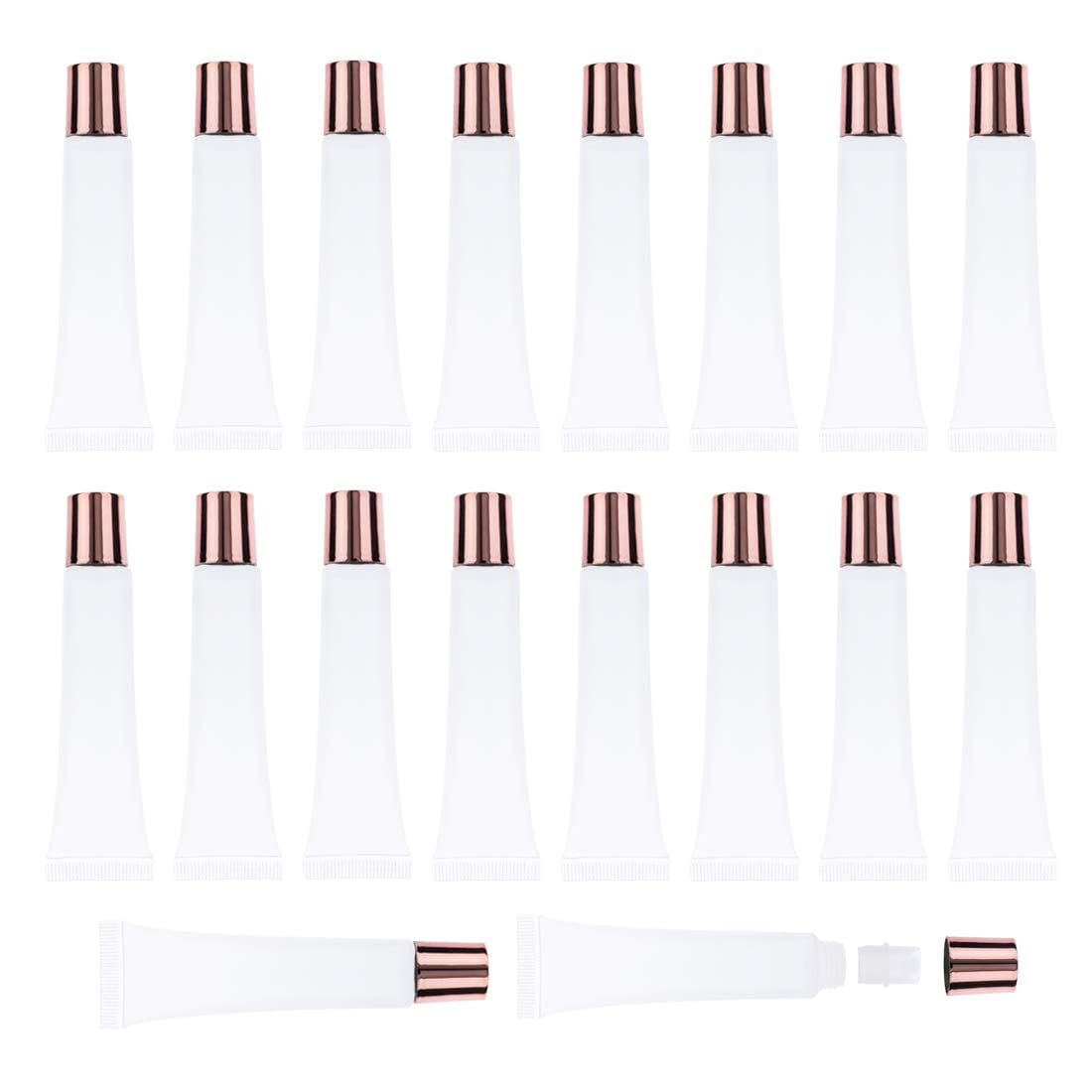 AJLTPA 50Pcs 15ml Lip Gloss Squeeze Tubes, Rose Gold Lip Gloss ...