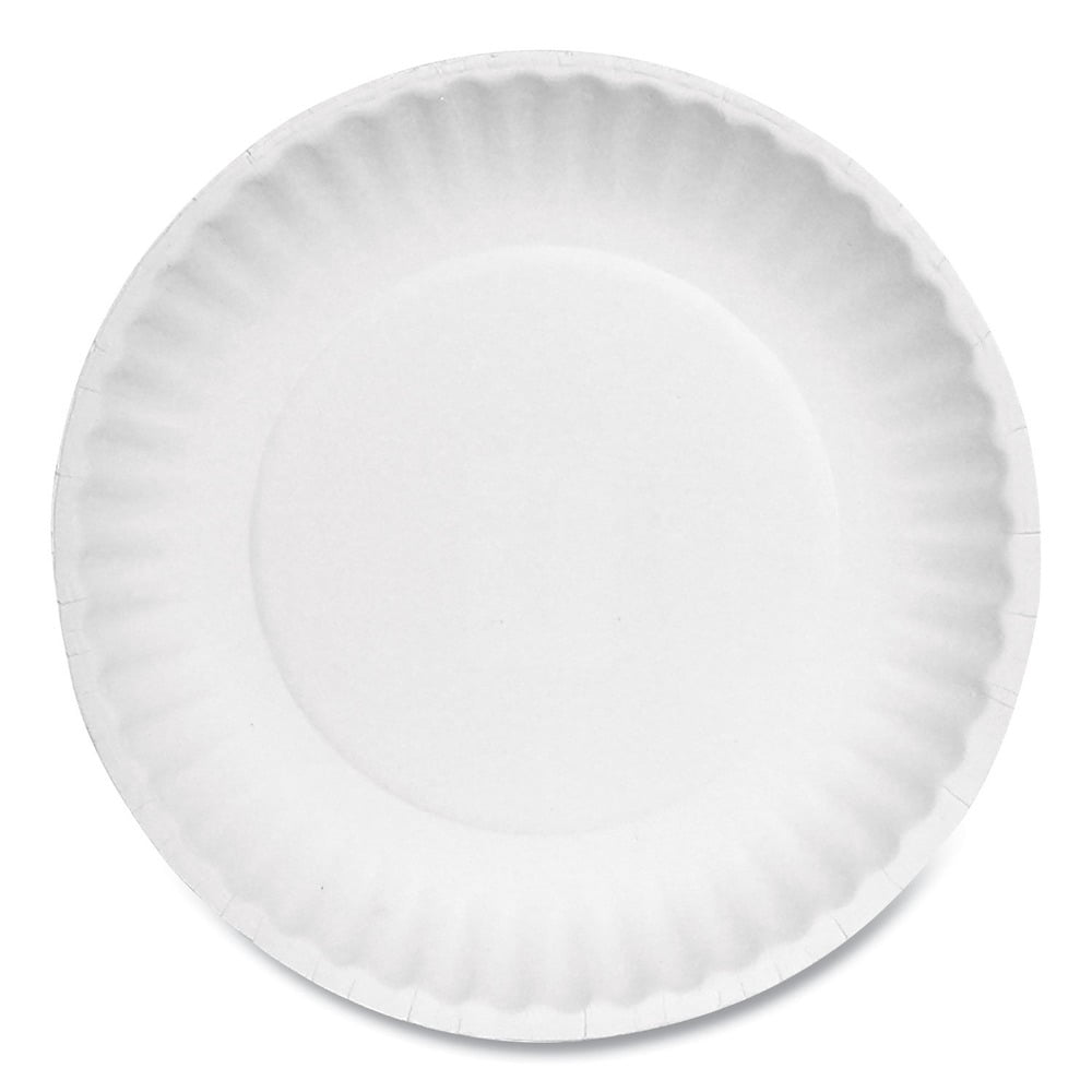 "AJM White Uncoated Paper Plates, Lightweight, 6"", Bulk Pack 1000 ...