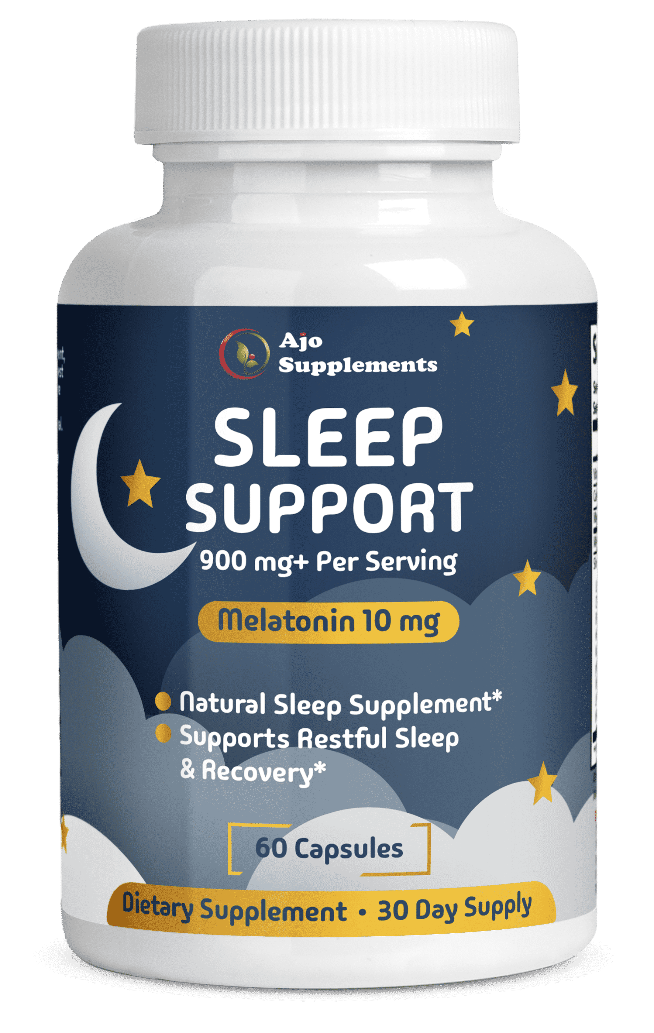 AJO SUPPLEMENTS Sleep Supplement w/ Melatonin 10mg – Natural Deep Sleep ...