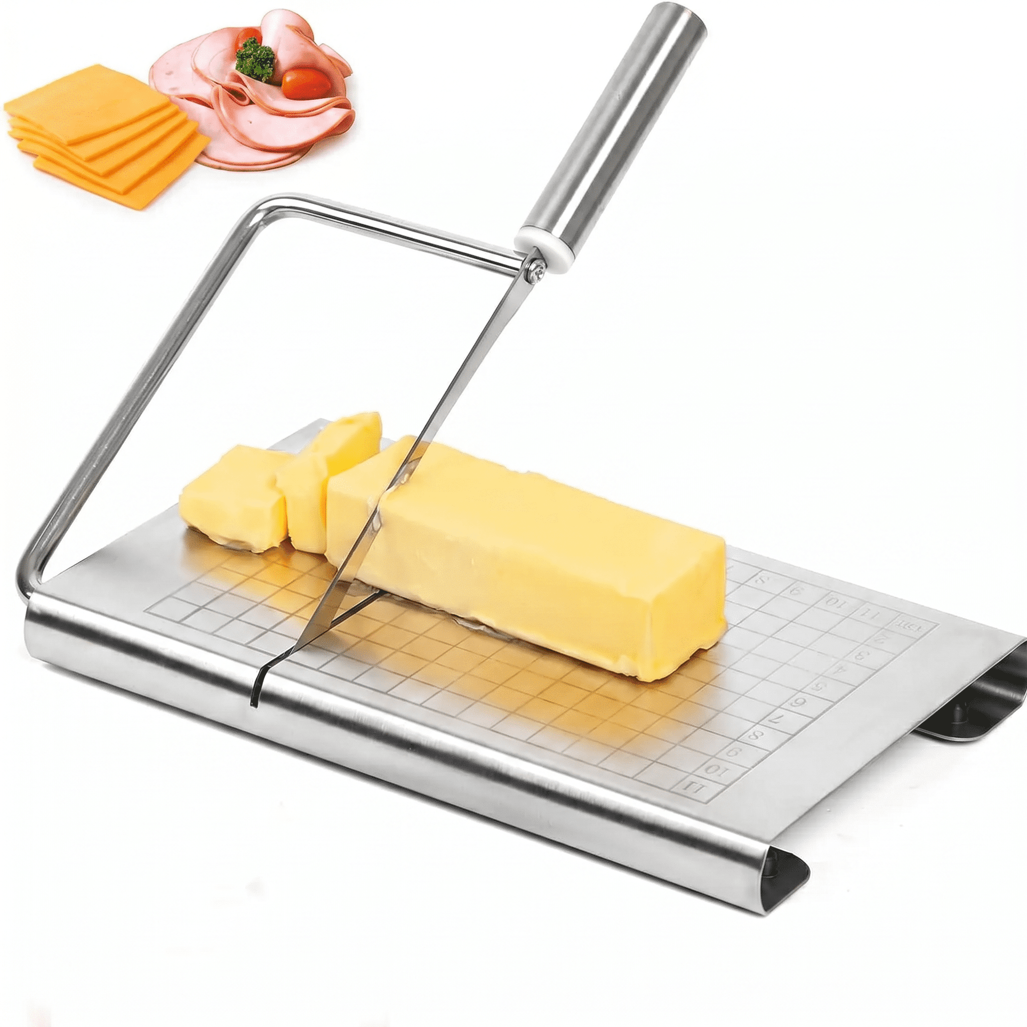 AJOHBM Cheese Slicer, Stainless Steel Butter Cutter for Block Cheese ...