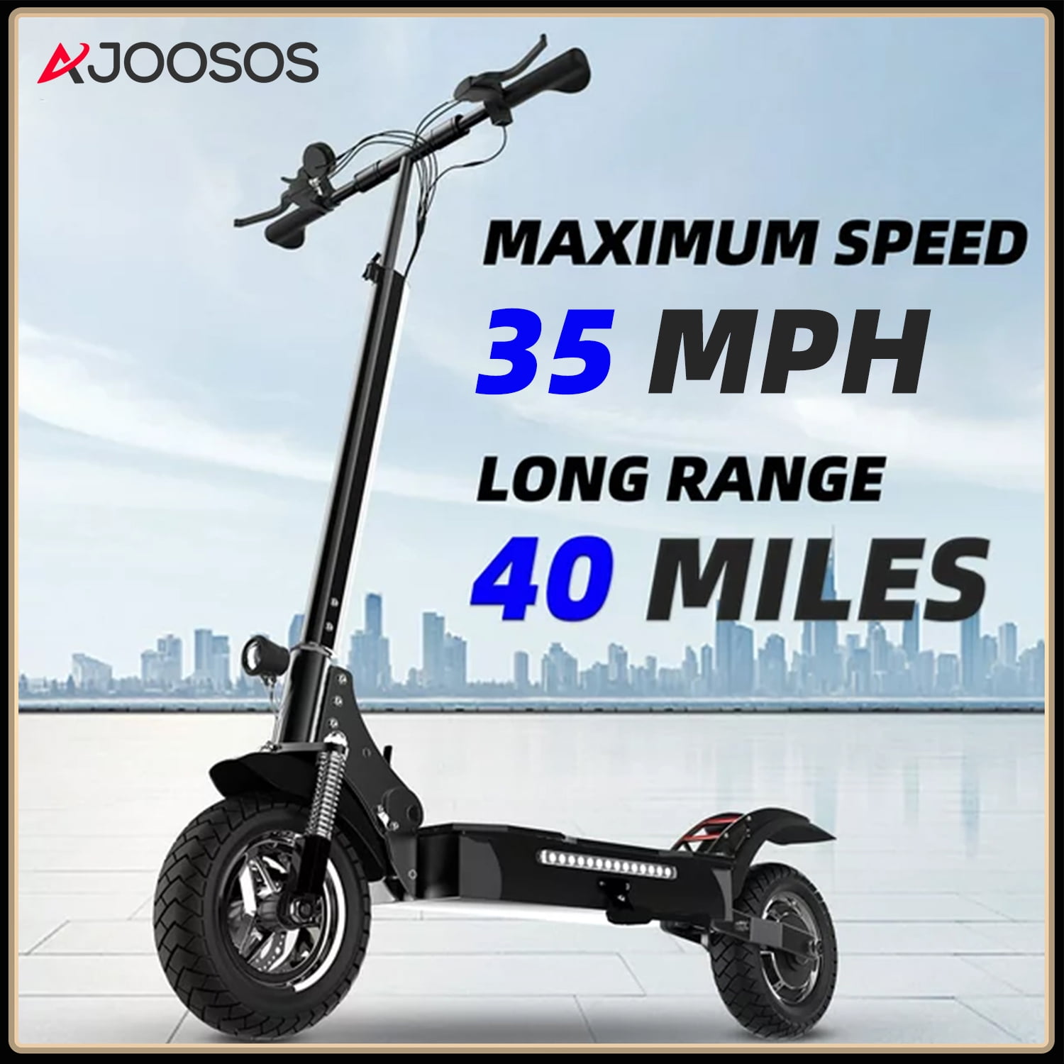 AJOOSOS X750 Electric Scooter - 35 mph Max Speed, 40 Miles Long Range, 1600W Powerful Motor ...