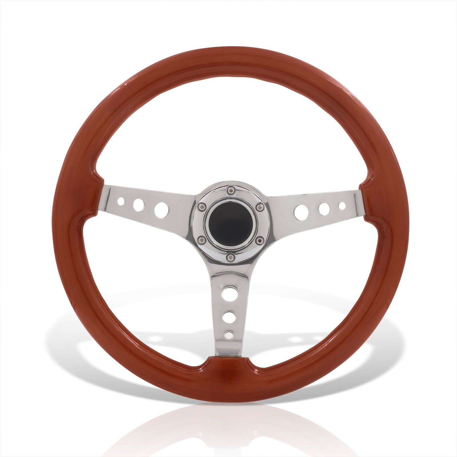 AJP Distributors 350mm 14" 6 Bolts Holes Heavy Duty Steel Steering ...