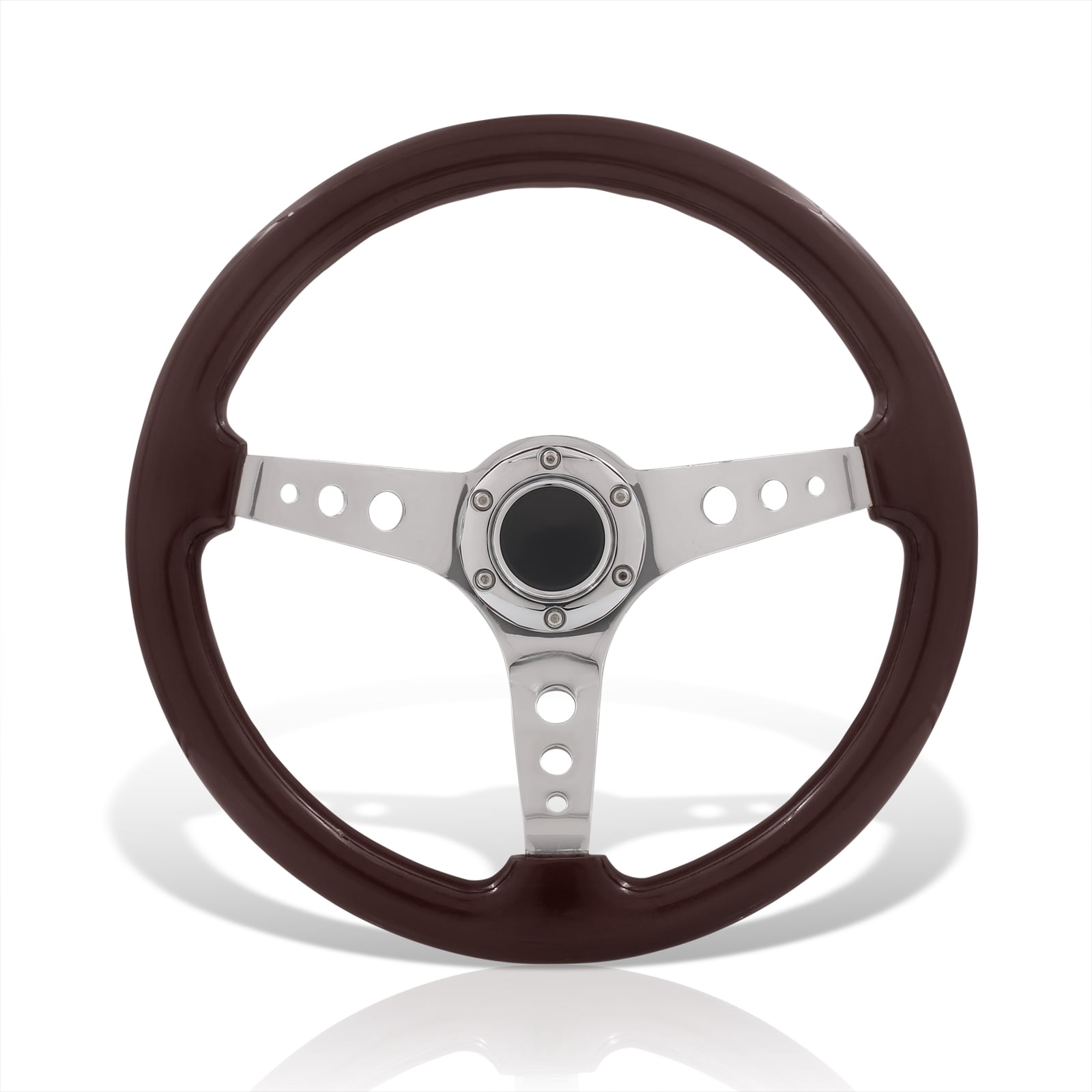 AJP Distributors 350mm 14" 6 Bolts Holes Heavy Duty Steel Steering ...