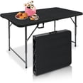AJP Distributors 4 Foot Portable Plastic Folding Table 4FT 48" Half ...