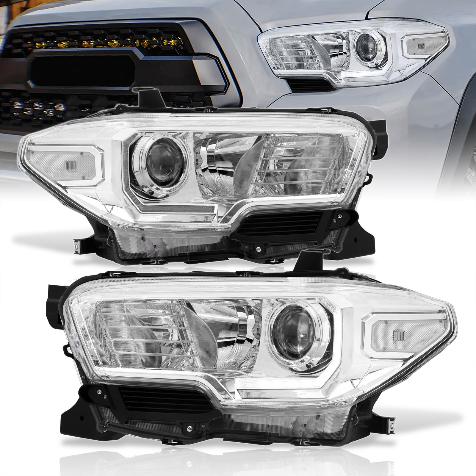 AJP Distributors Chrome Housing Clear Lens Reflector Signal Driving ...