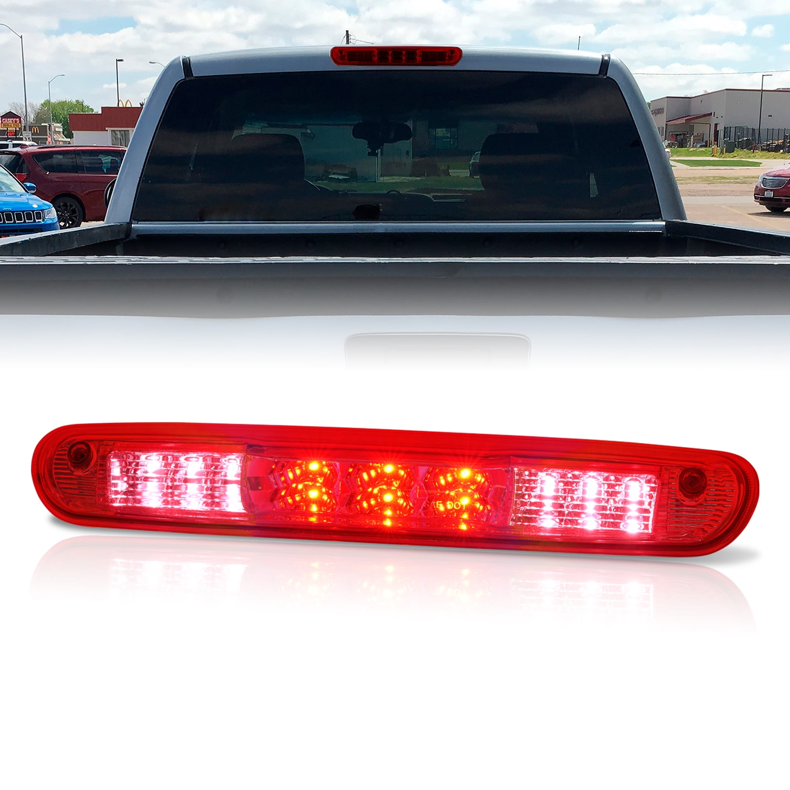 AJP Distributors Chrome Red Roof LED 3RD Brake Light Cargo Tail Lamp ...
