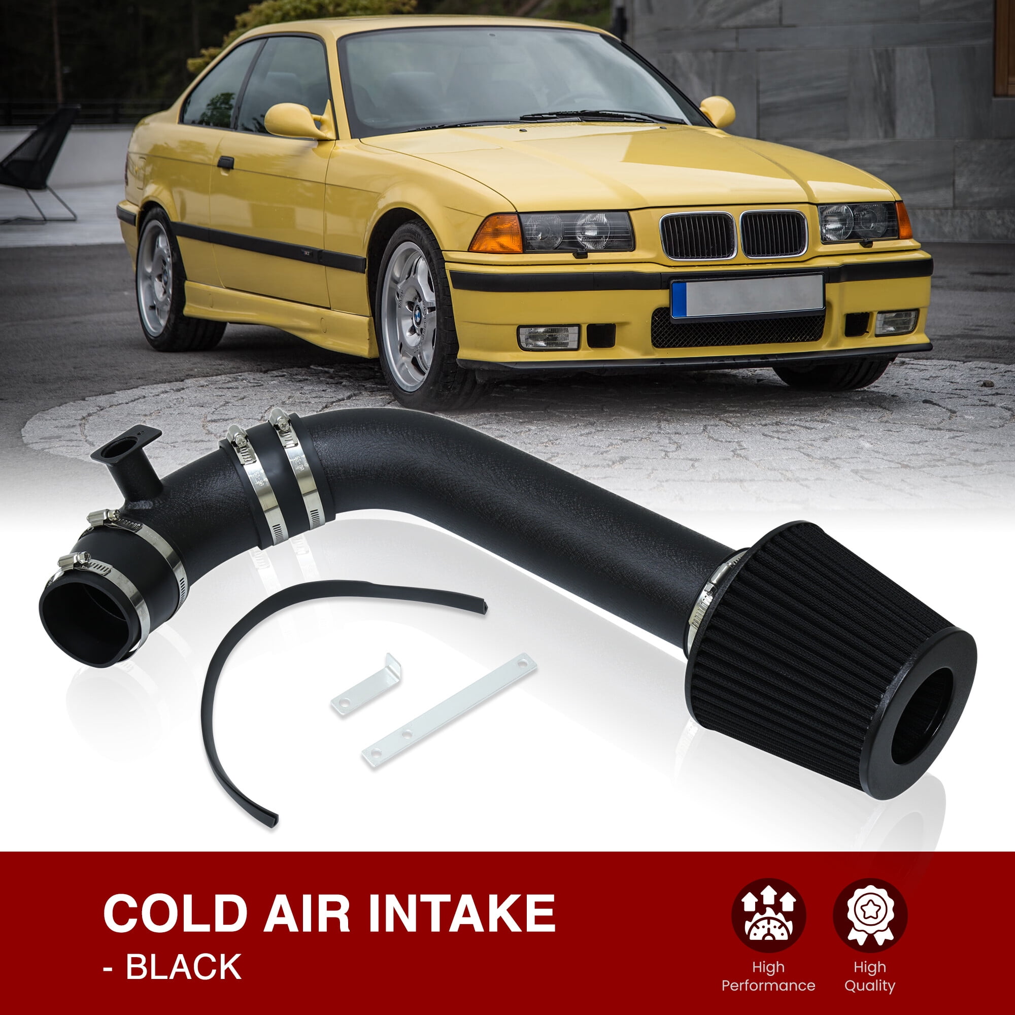 AJP Distributors Cold Air Intake CAI Induction System Black Aluminum ...