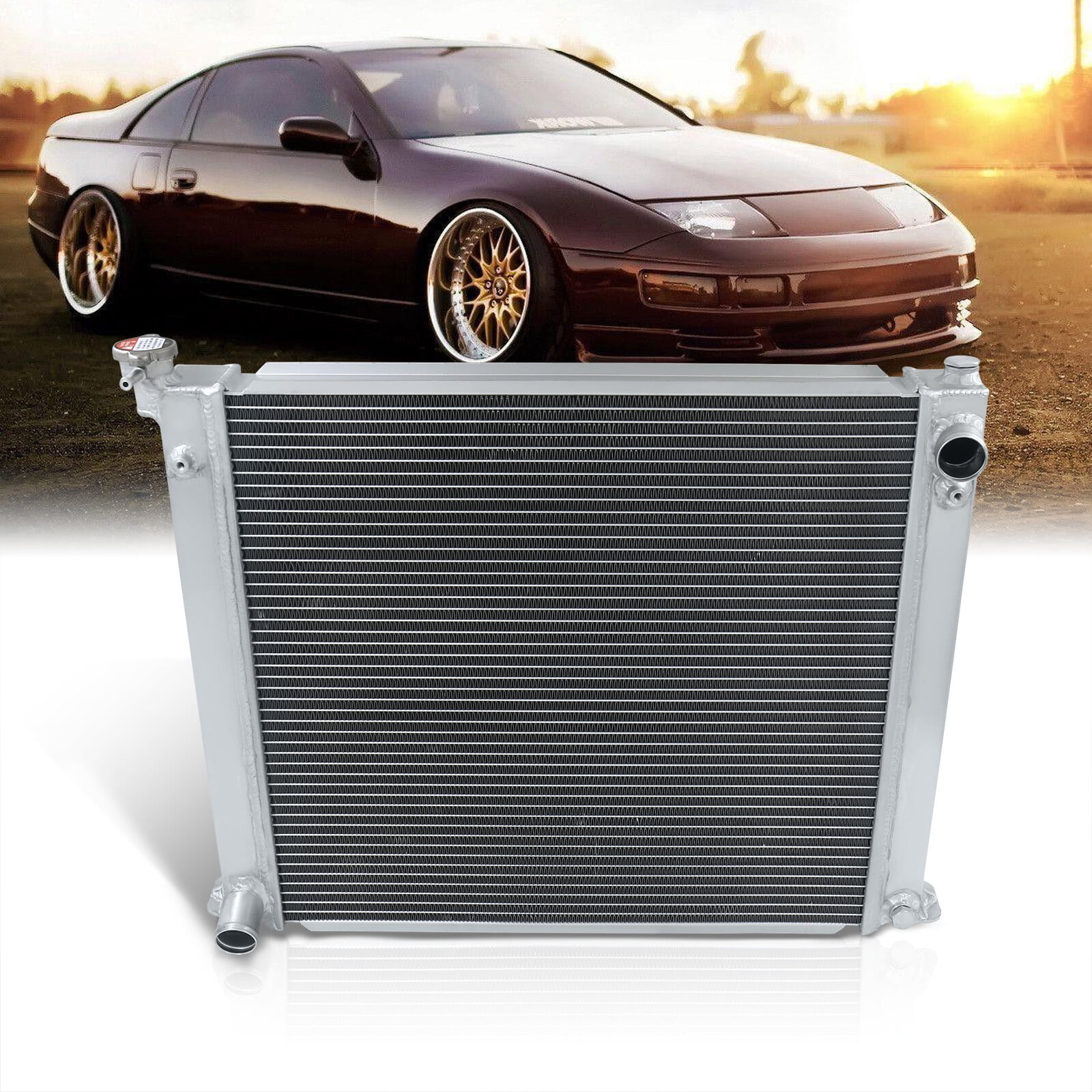 AJP Distributors Dual Core 2 Row Aluminum Cooling Radiator Upgrade ...