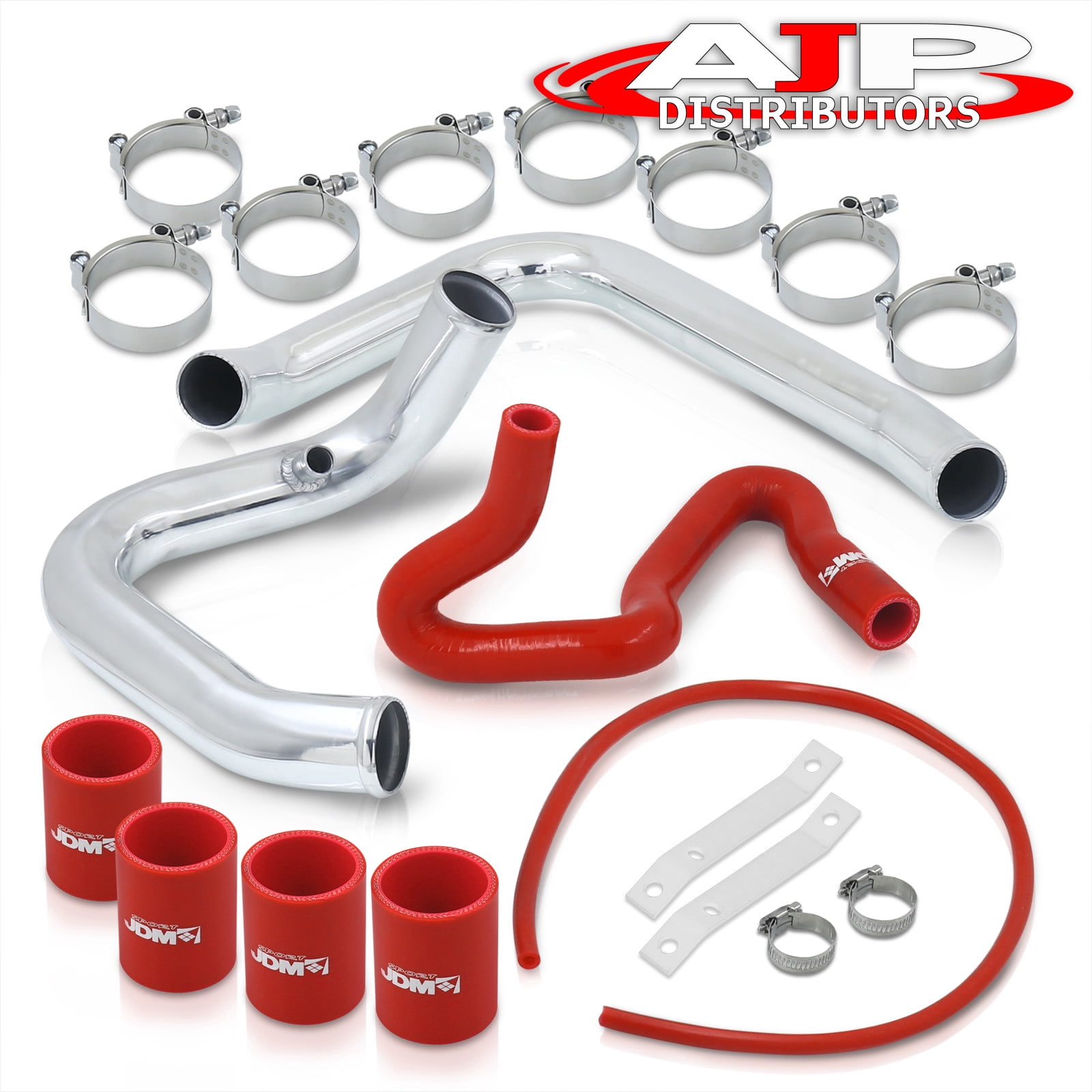 AJP Distributors FMIC Turbocharger Intercooler Piping Kit Intake Red ...