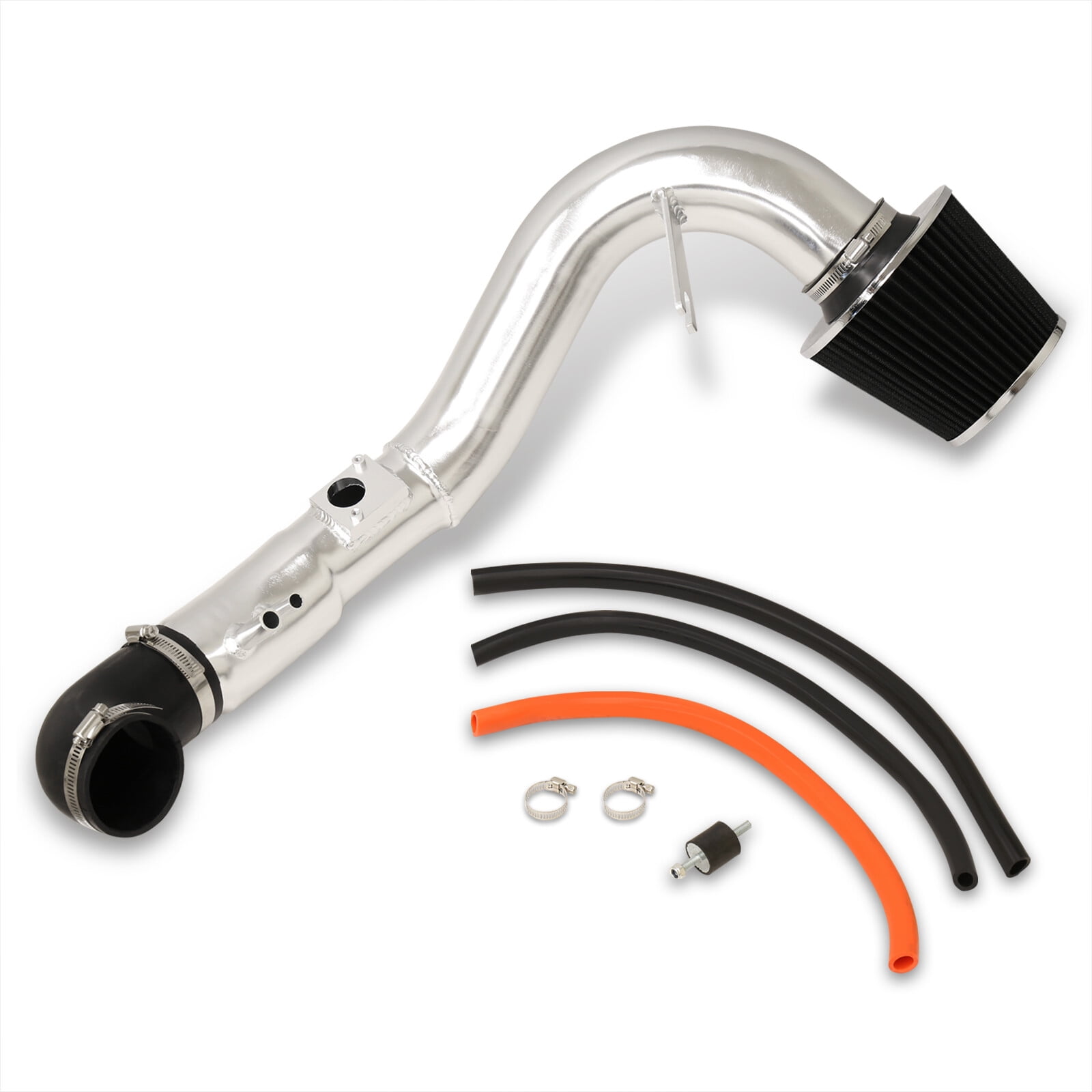AJP Distributors JDM Cold Air Intake CAI Induction System Kit Polish Aluminum Piping Pipe ...